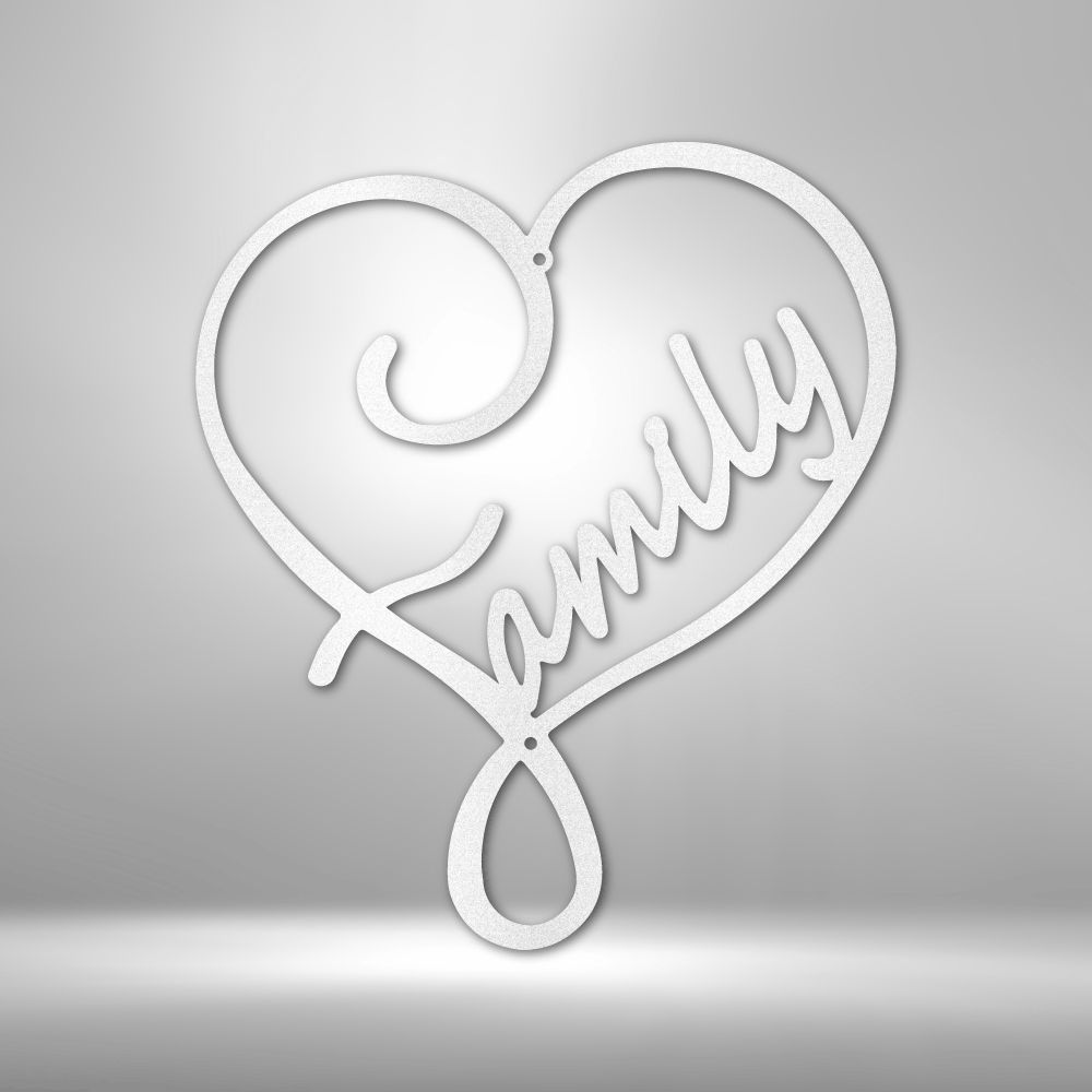 Family Love Steel Sign Laser Cut Powder Coated Home & Office Metal Wall ...