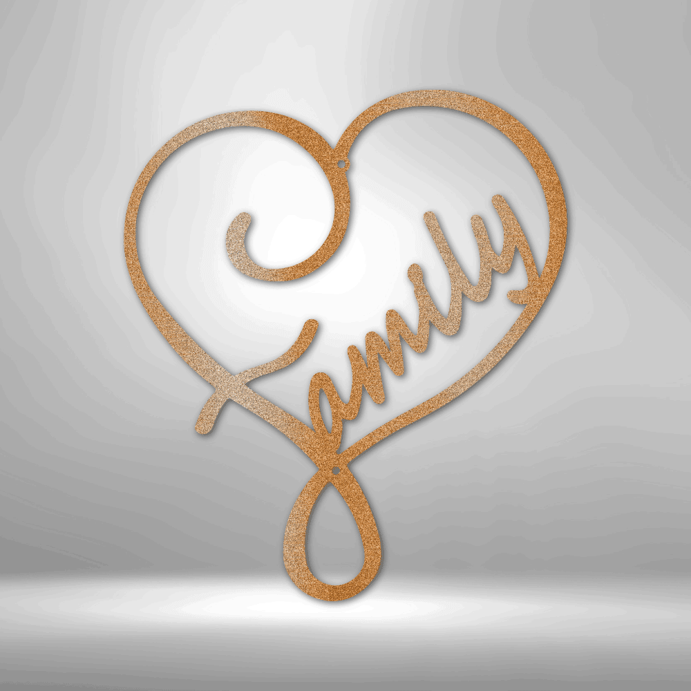Family Love Steel Sign Laser Cut Powder Coated Home & Office Metal Wall ...