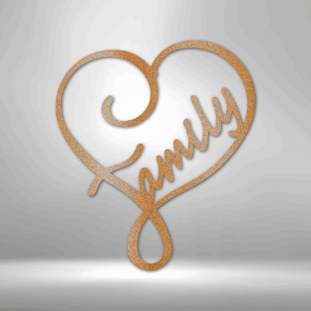 Family Love Steel Sign Laser Cut Powder Coated Home & Office Metal Wall ...