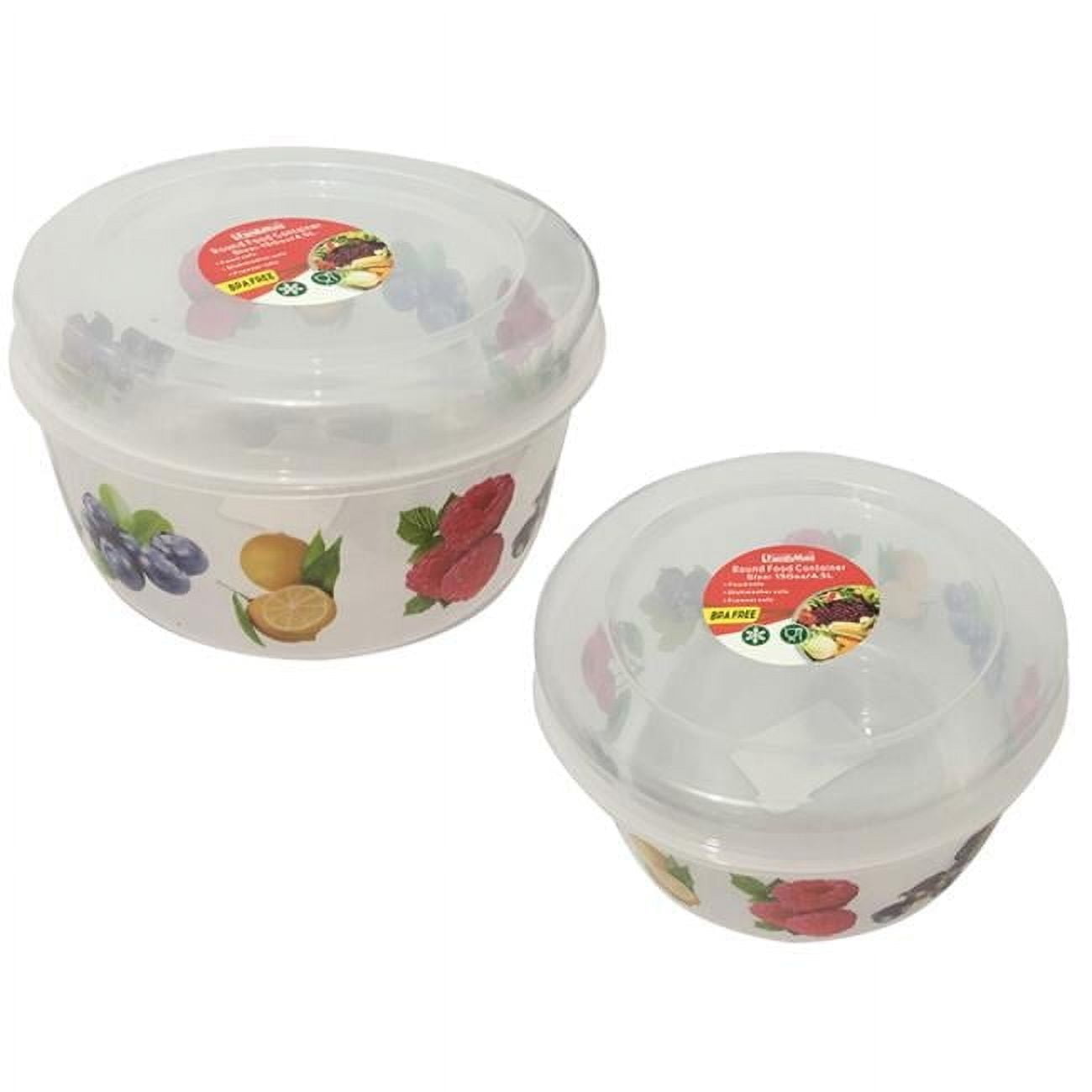 Family Maid 54001A 25 cm dia. Round Printed Food Container, Clear ...