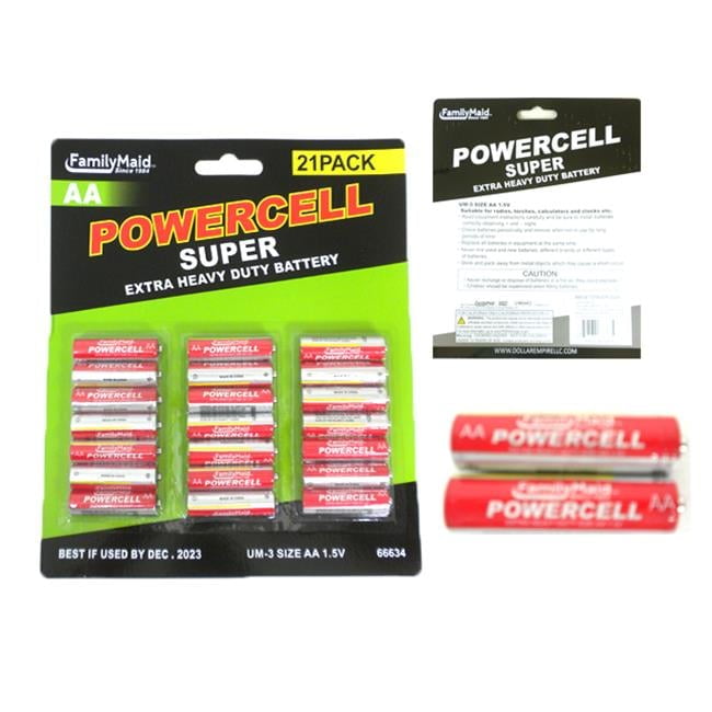 New 819552 Powercell Aa Batteries 21Pc Hvy Duty (12-Pack) Batteries ...