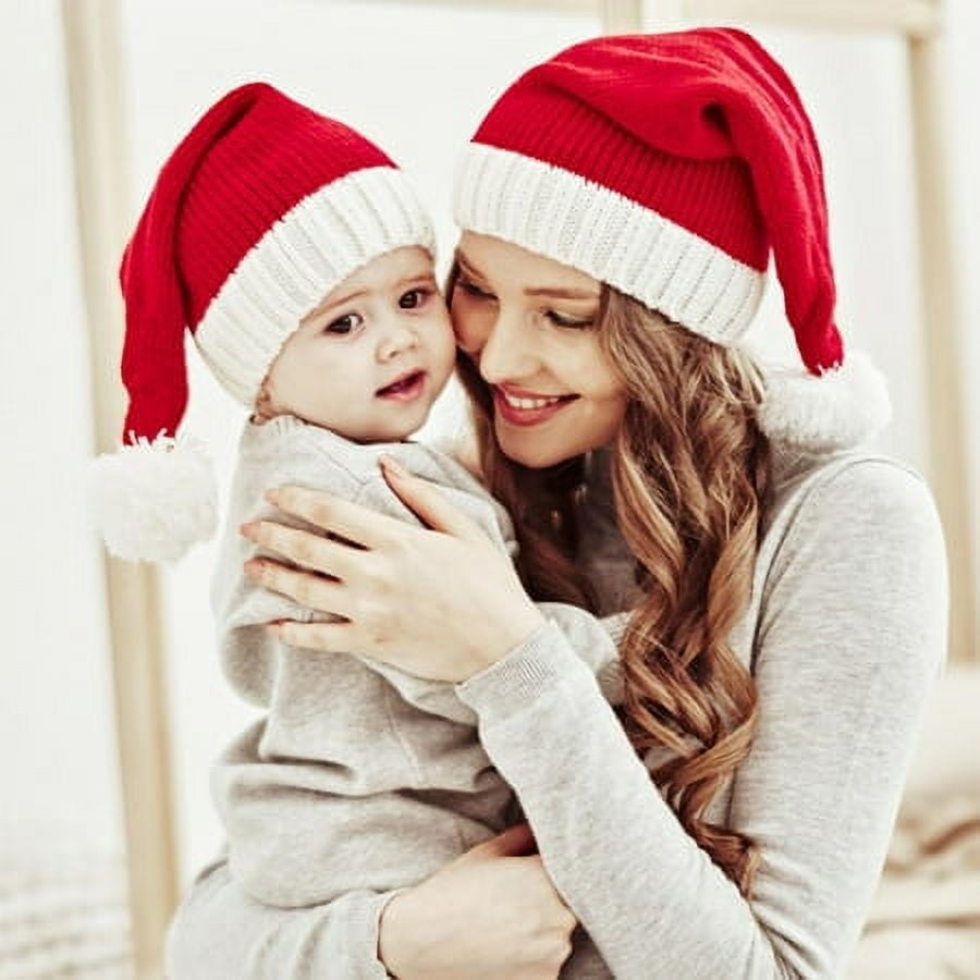 Family Matching Christmas Hat Winter Warmer Mother & Baby Knit Cap Xmas ...