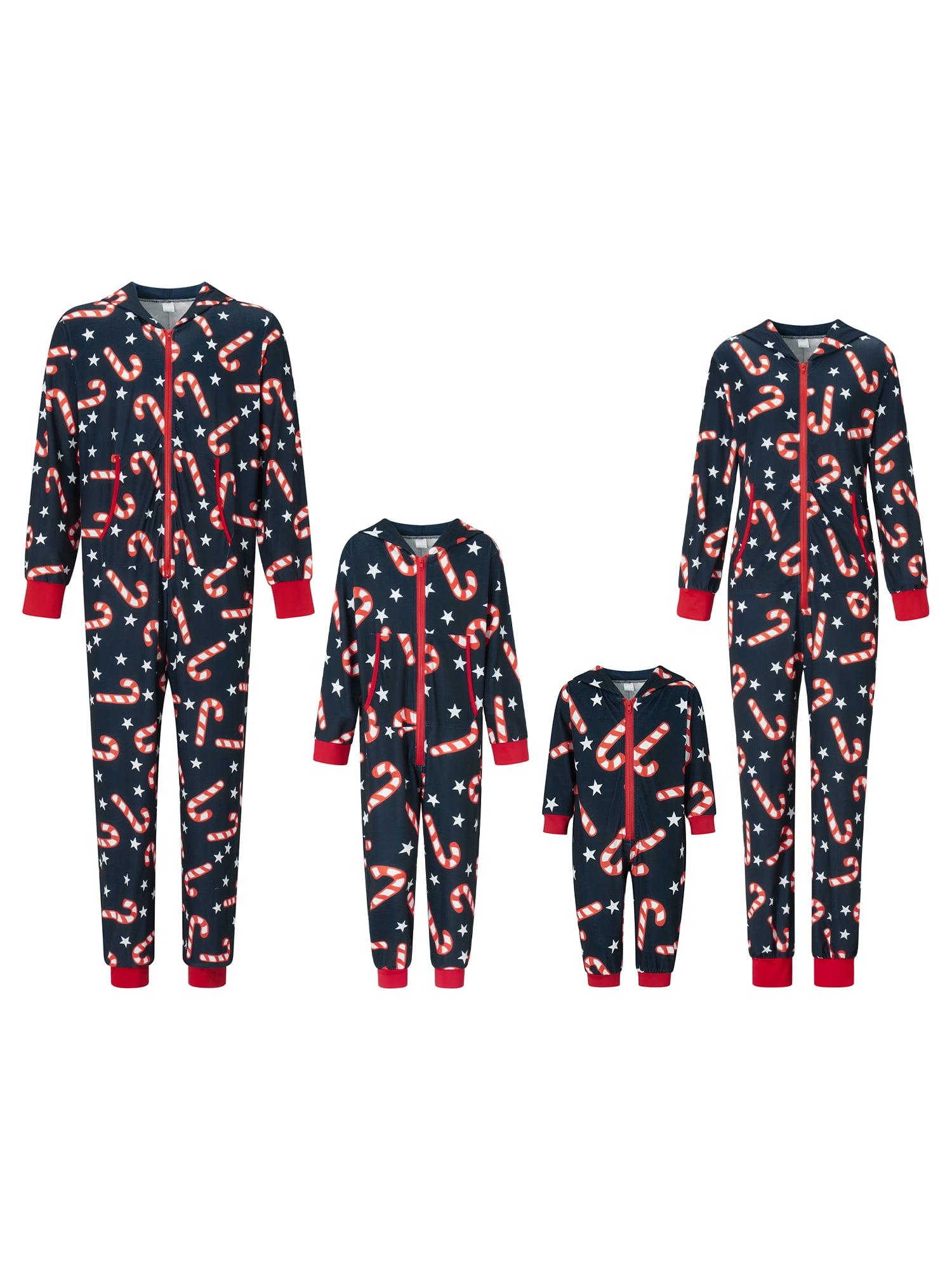 Family Matching Christmas Jumpsuit Deer Pajamas Candy Cane Print ...
