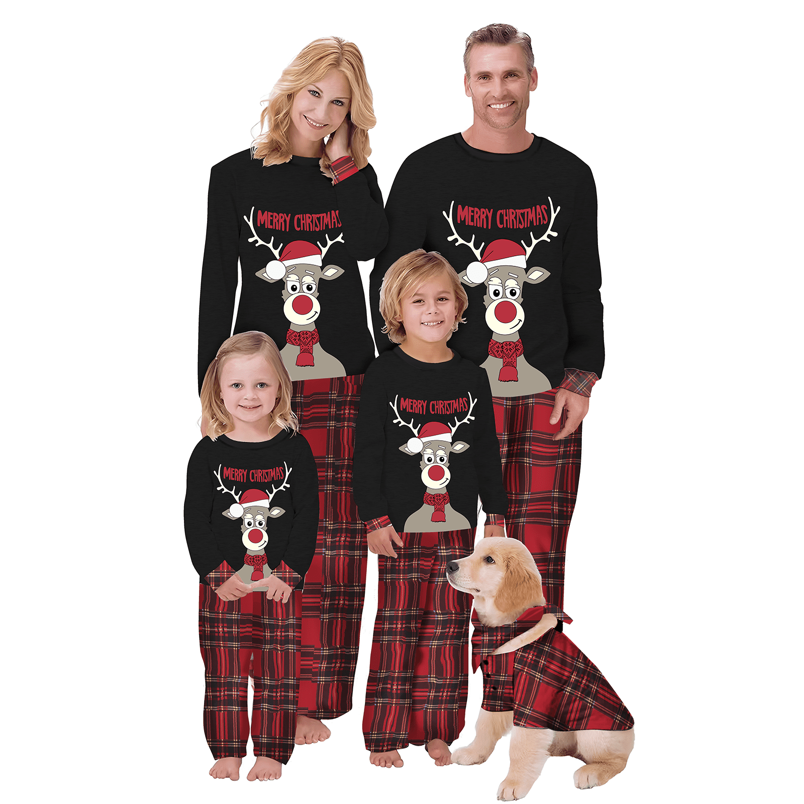 Family Matching Christmas Pajamas, Baby Romper/Dog Clothes/Deer Print ...
