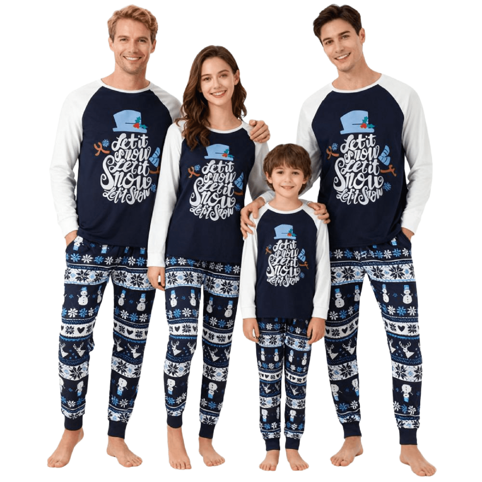 Family Matching Christmas Pajamas Letter Print Long Sleeve Tops ...