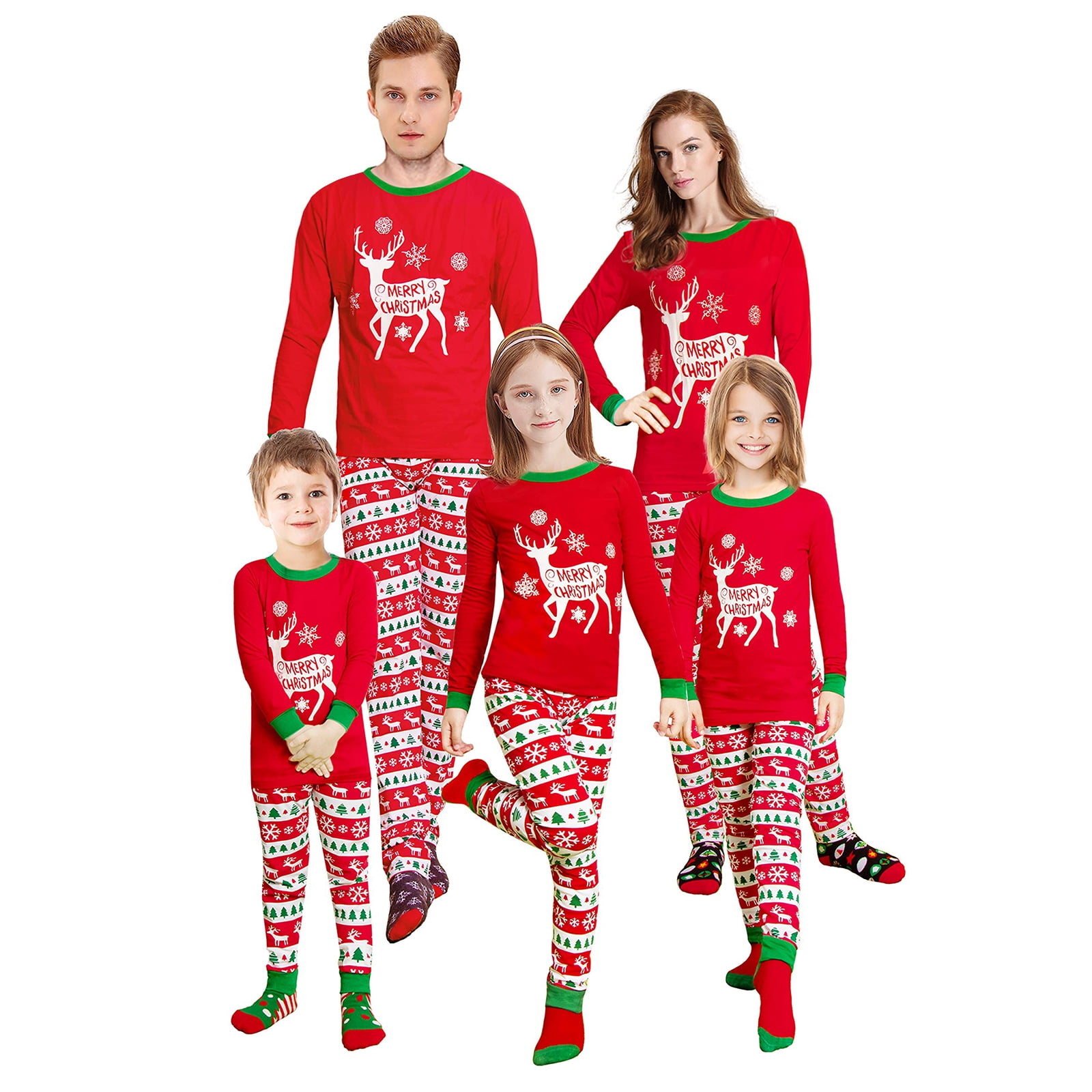 Family Matching Christmas Pajamas Set Xmas Pjs for Adults Kids ...