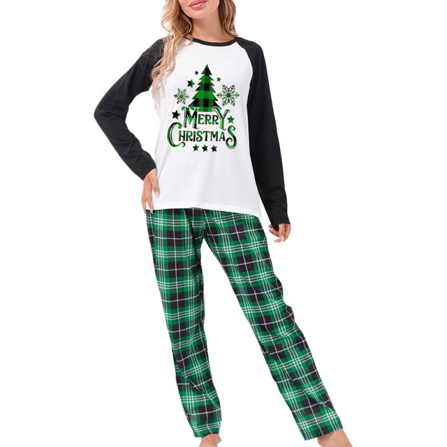 Caitzr Family Matching Christmas Pajamas Set, Xmas Tree Print Tops ...