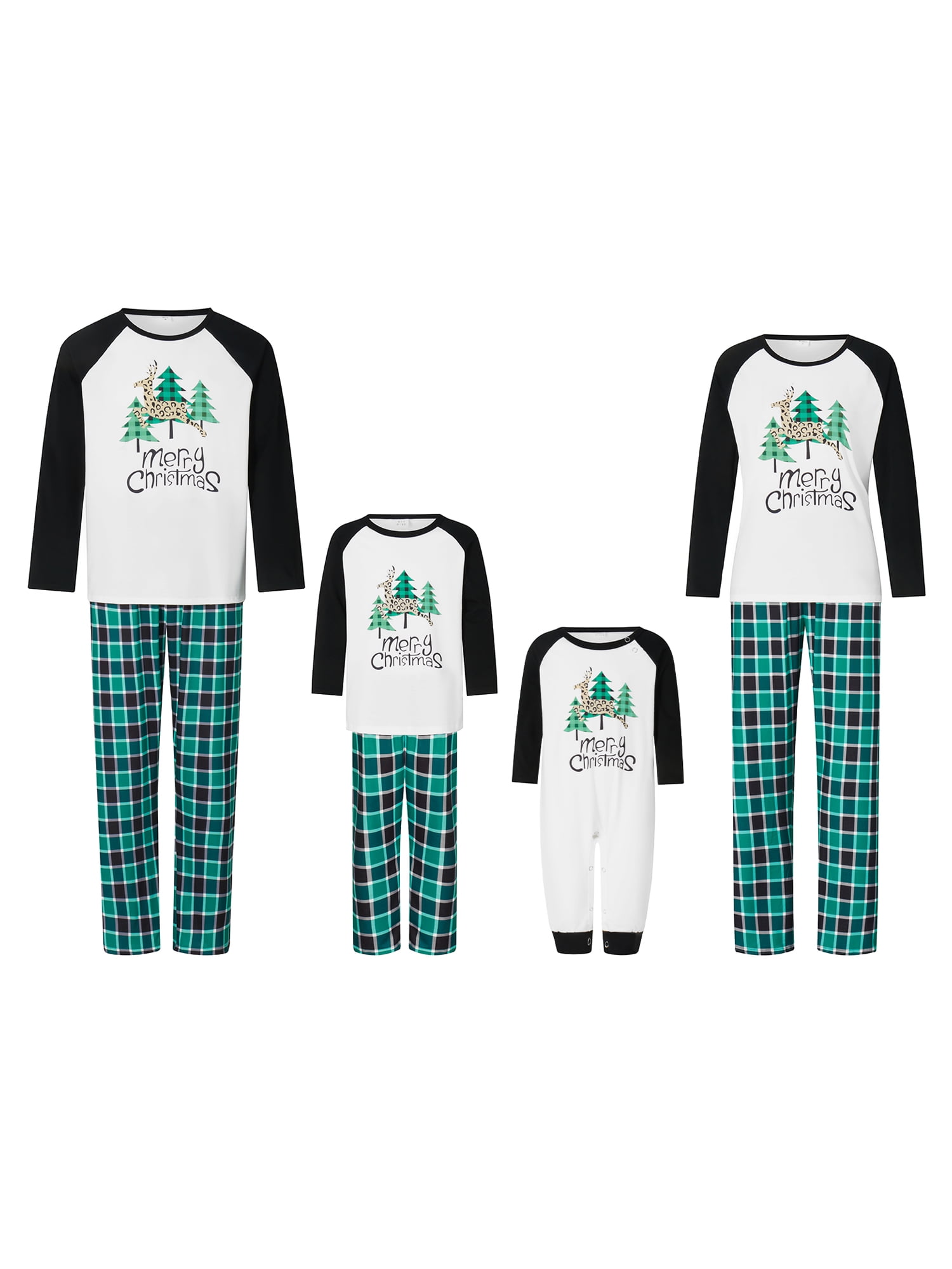 Family Matching Christmas Pajamas Sets, Long Sleeve Letter Print Tops ...