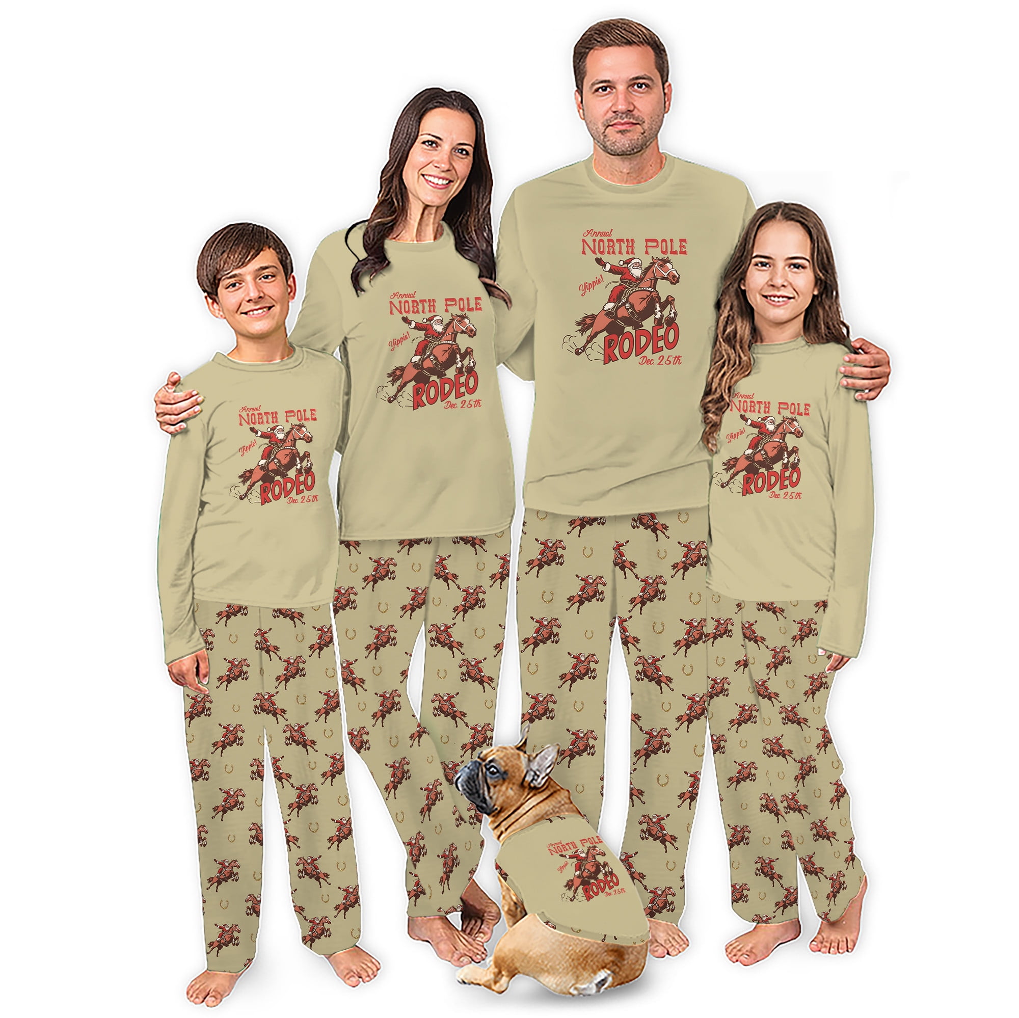 Family Matching Christmas Pajamas with North Pole Rodeo Theme, Size NB ...
