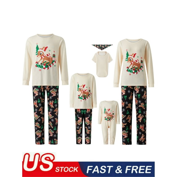 Family Matching Christmas Snowman Pajama Sets Cute Snowman Print Long ...