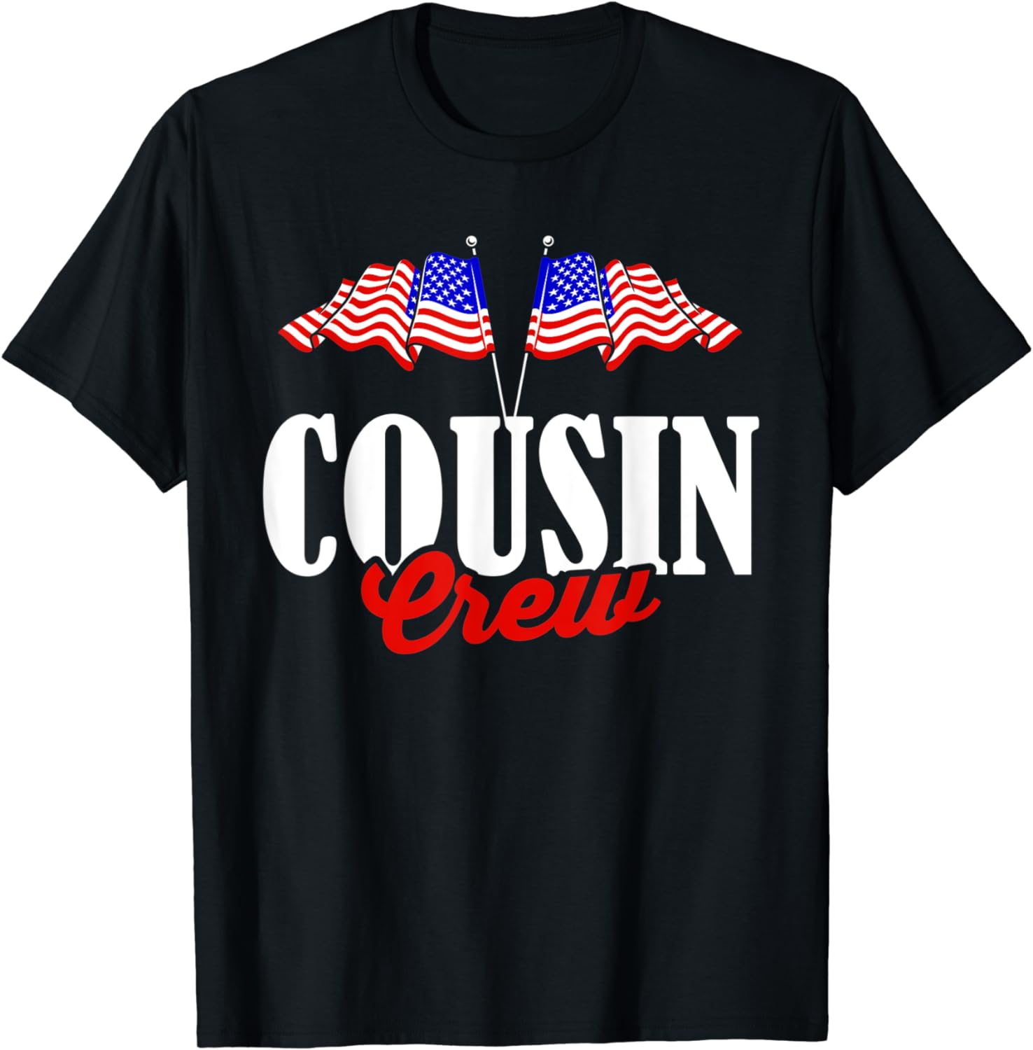 Family Matching Cousin Crew American Flag 4th Of July Cotton T-Shirt ...