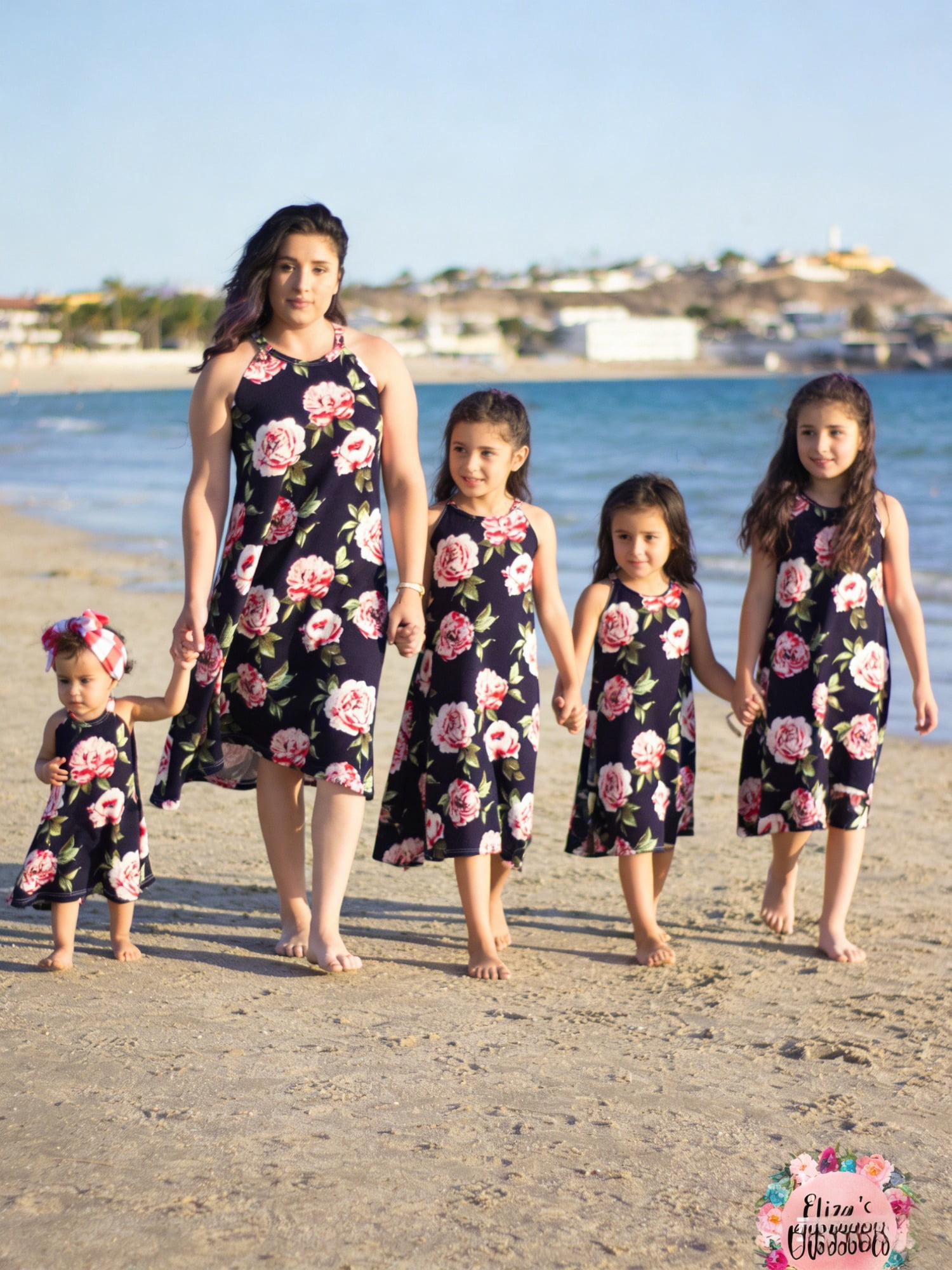 Family Matching Dresses, Mother and Daughter Full Flower Floral ...