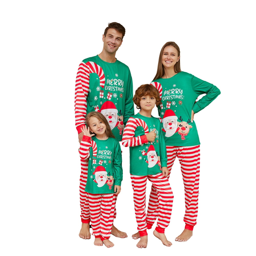 Family Matching Festive Christmas Pajama Sets Letter/Reindeer/Elk/Santa ...