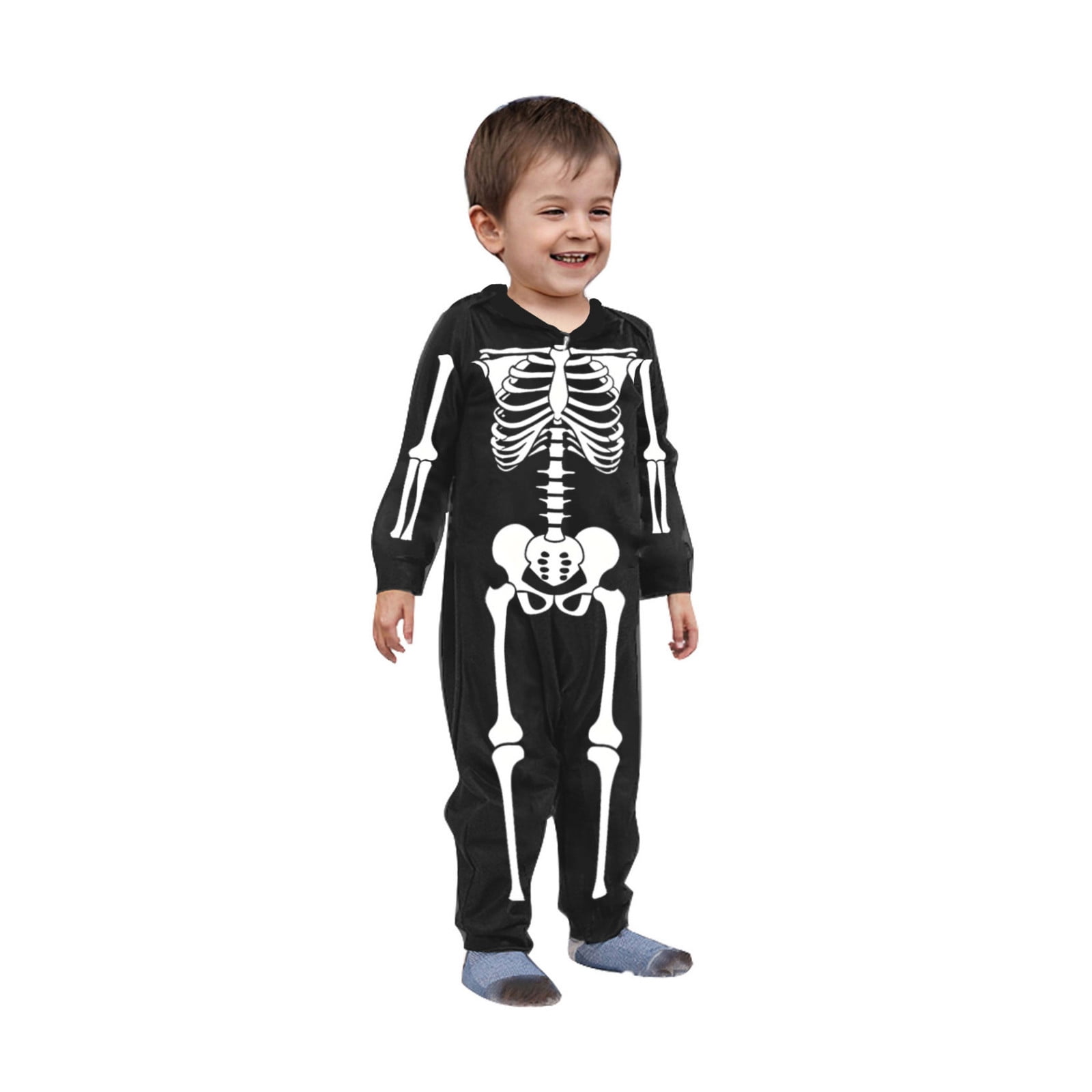 Family Matching Halloween Onesie Pajamas Funny Skeleton Print Hooded ...