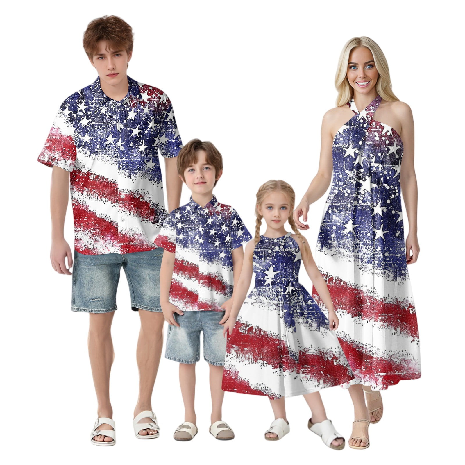 Family Matching Hawaiian Outfits Dad and Son 4th of July Vacation ...