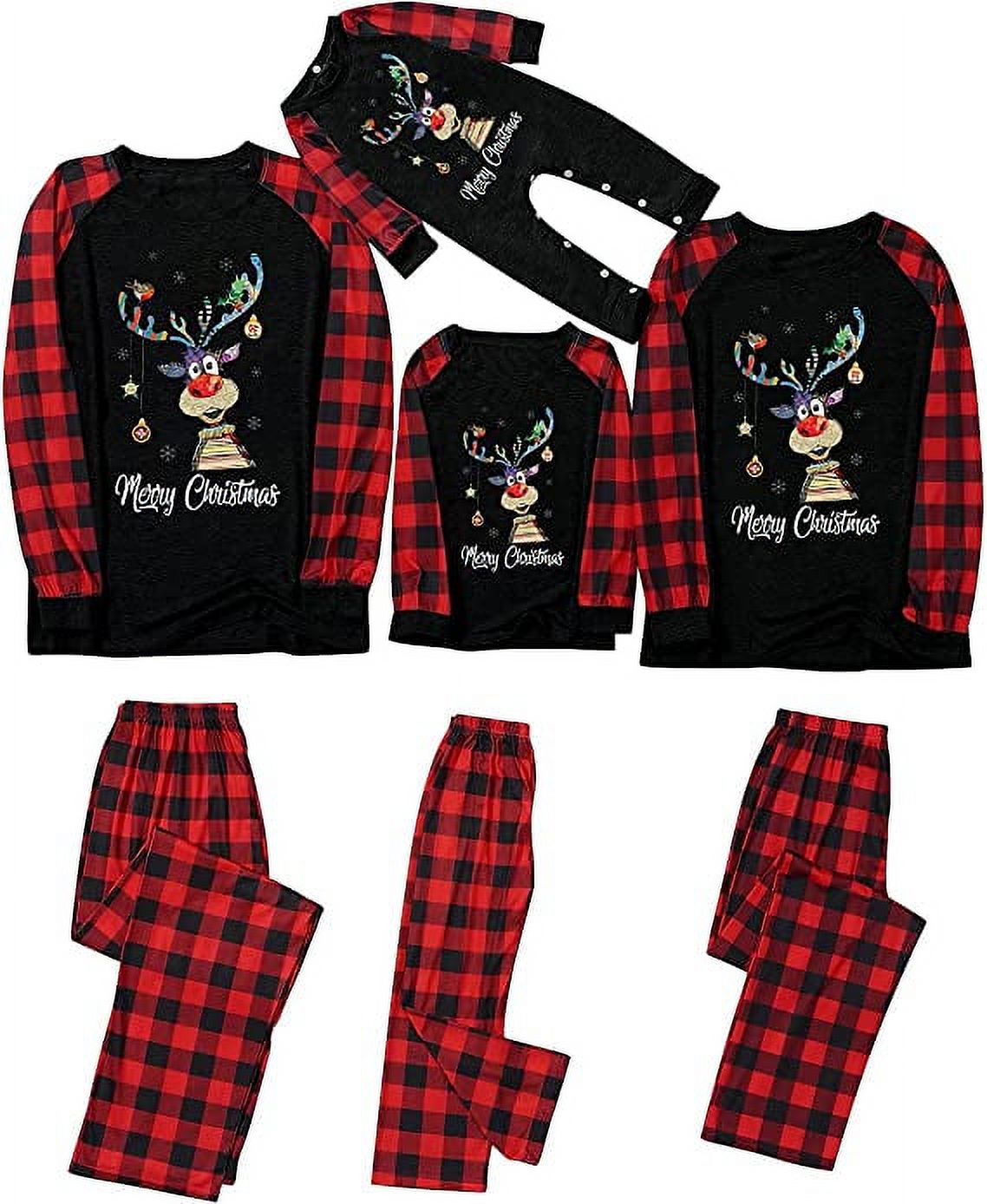 Family Matching Outfits Matching Family Christmas Pajamas 2024 Xmas Elk ...
