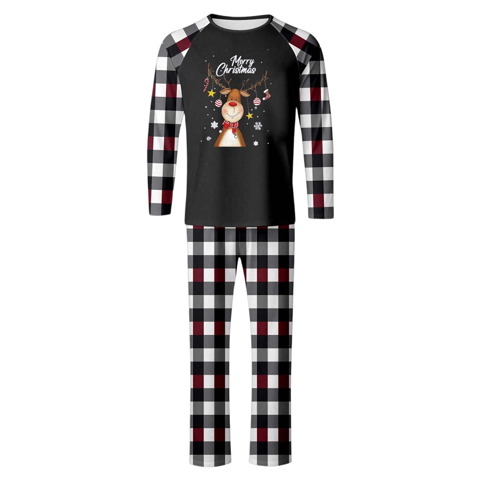 Family Matching Pajamas Festive Holiday Sleepwear With Print Cozy Home ...