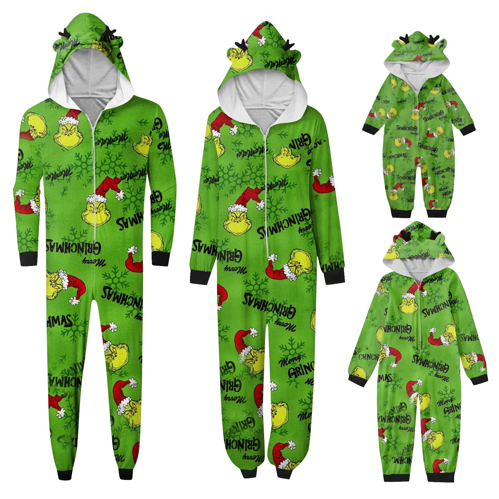 Family Matching Pajamas Grinch Hood Family Matching Outfits, Comfy ...