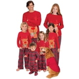 Family Matching Pajamas Set Deer Print O-Neck Long Sleeve Blouse+ Plaid ...