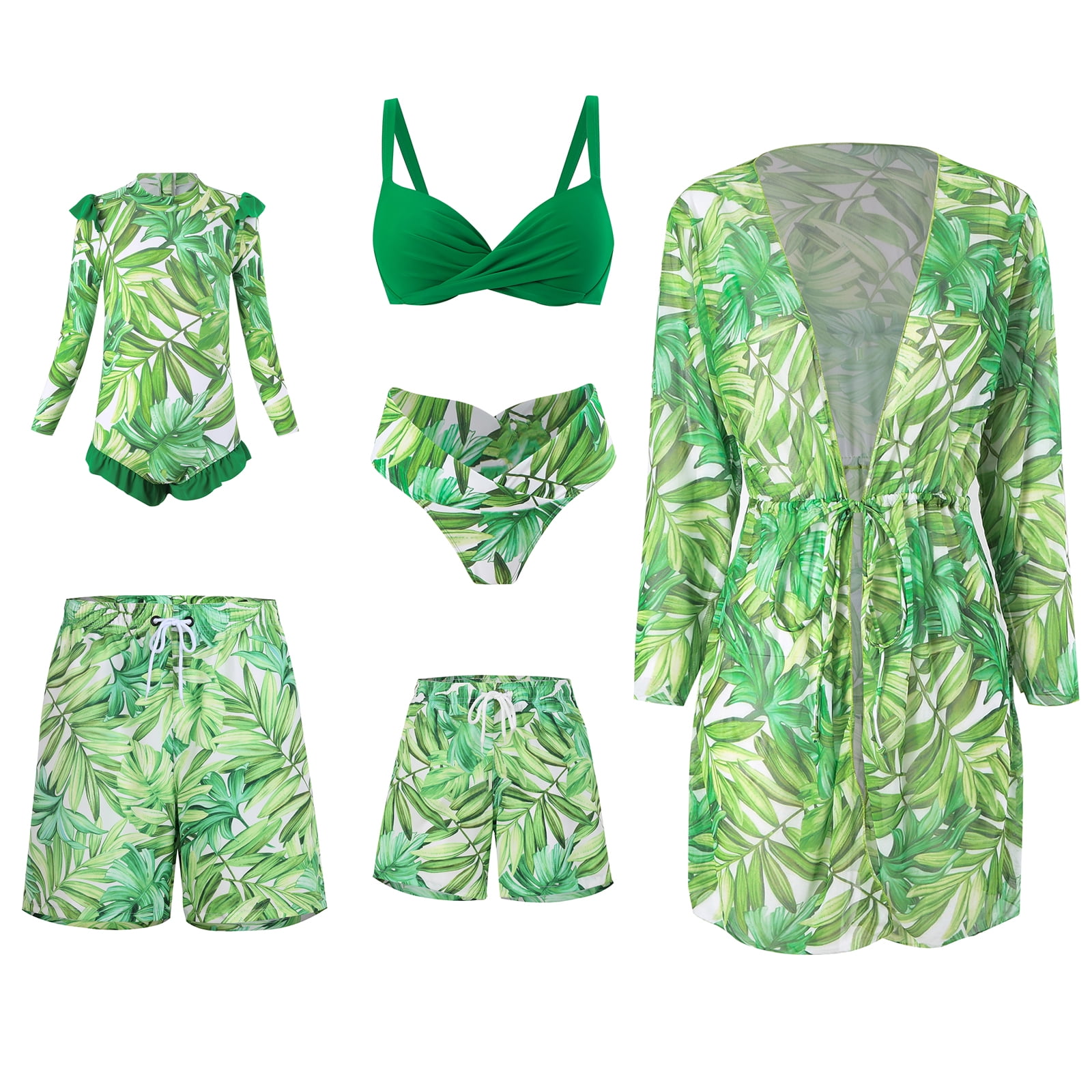 Family Matching Summer Swimwear Women and Girl Two Piece Bikini Set Men ...
