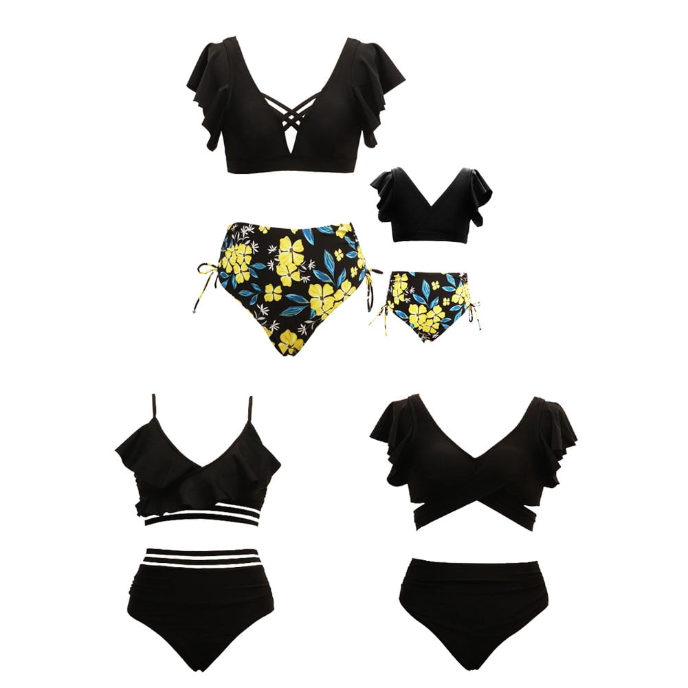 Family Matching Swimwear Two Piece Bikini Set Newest Printed Mommy And ...