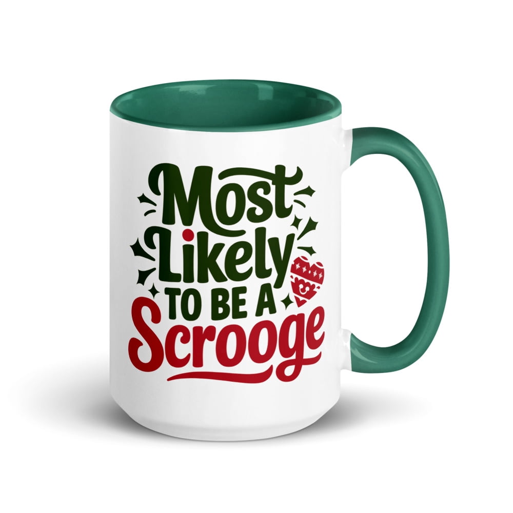 Family Matching Xmas Mug with Color Inside, Most Likely To Be A Scrooge ...