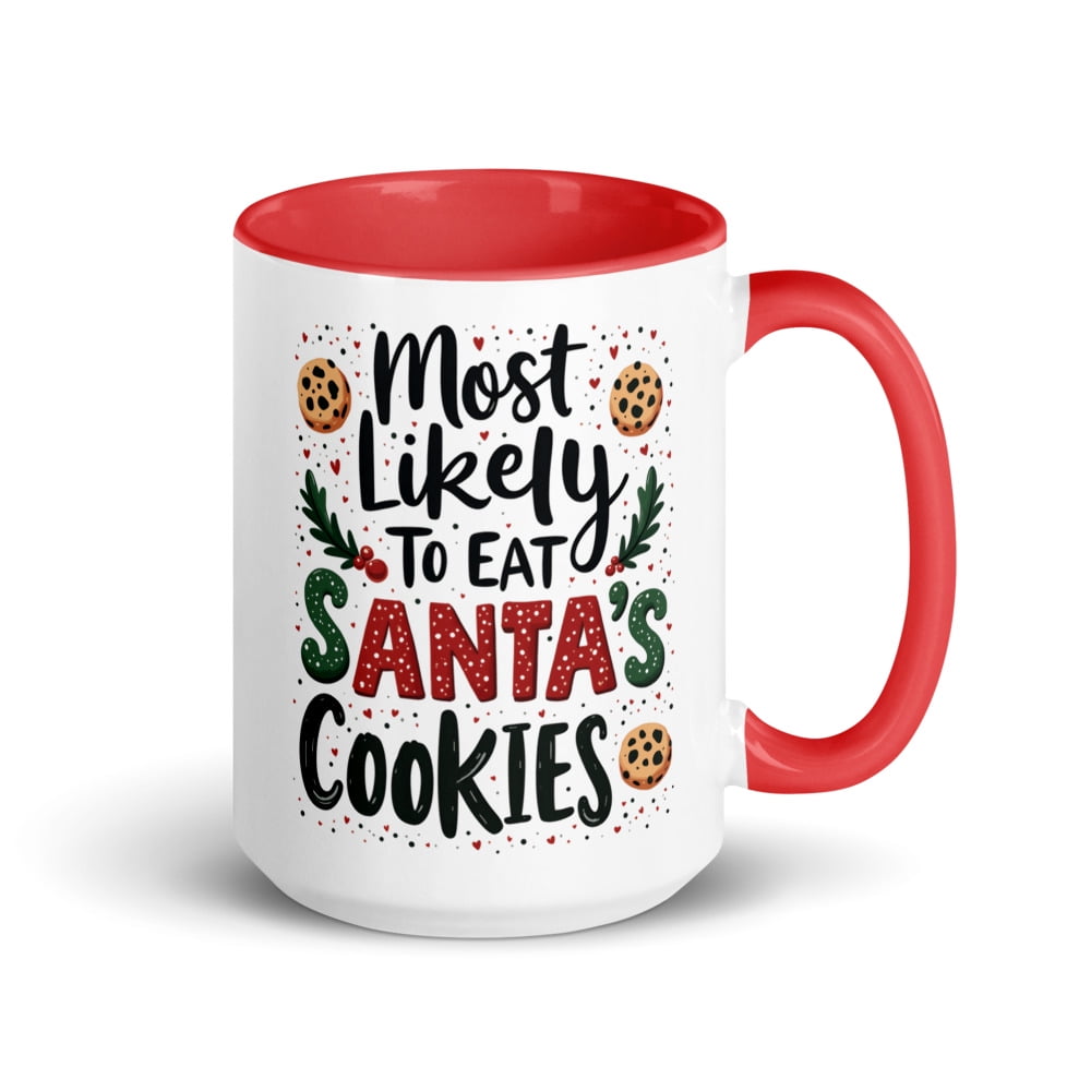 Family Matching Xmas Mug with Color Inside, Most Likely To Eat Santa's ...