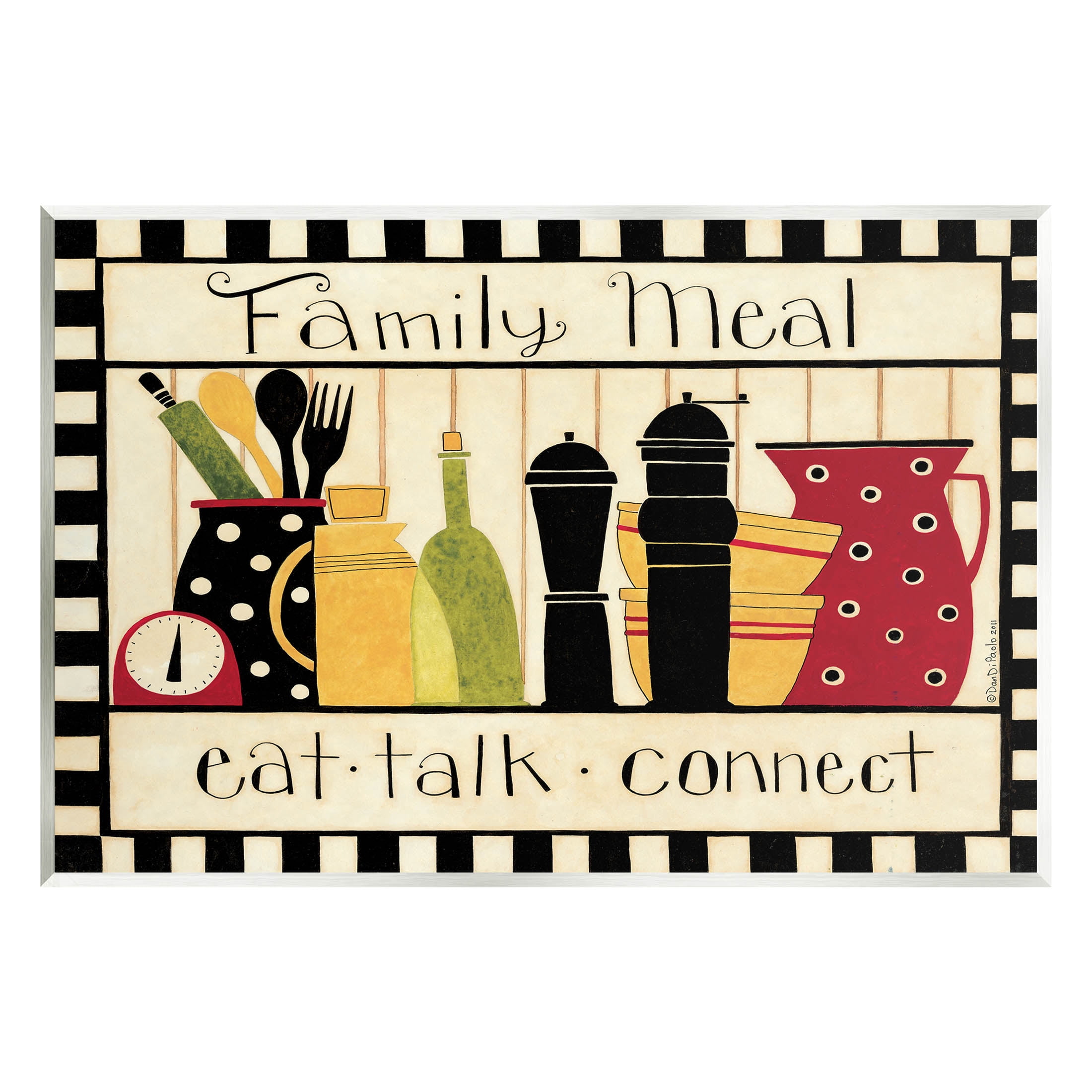 Stupell Industries Family Meal Vintage Kitchen Food Art Print Wall ...