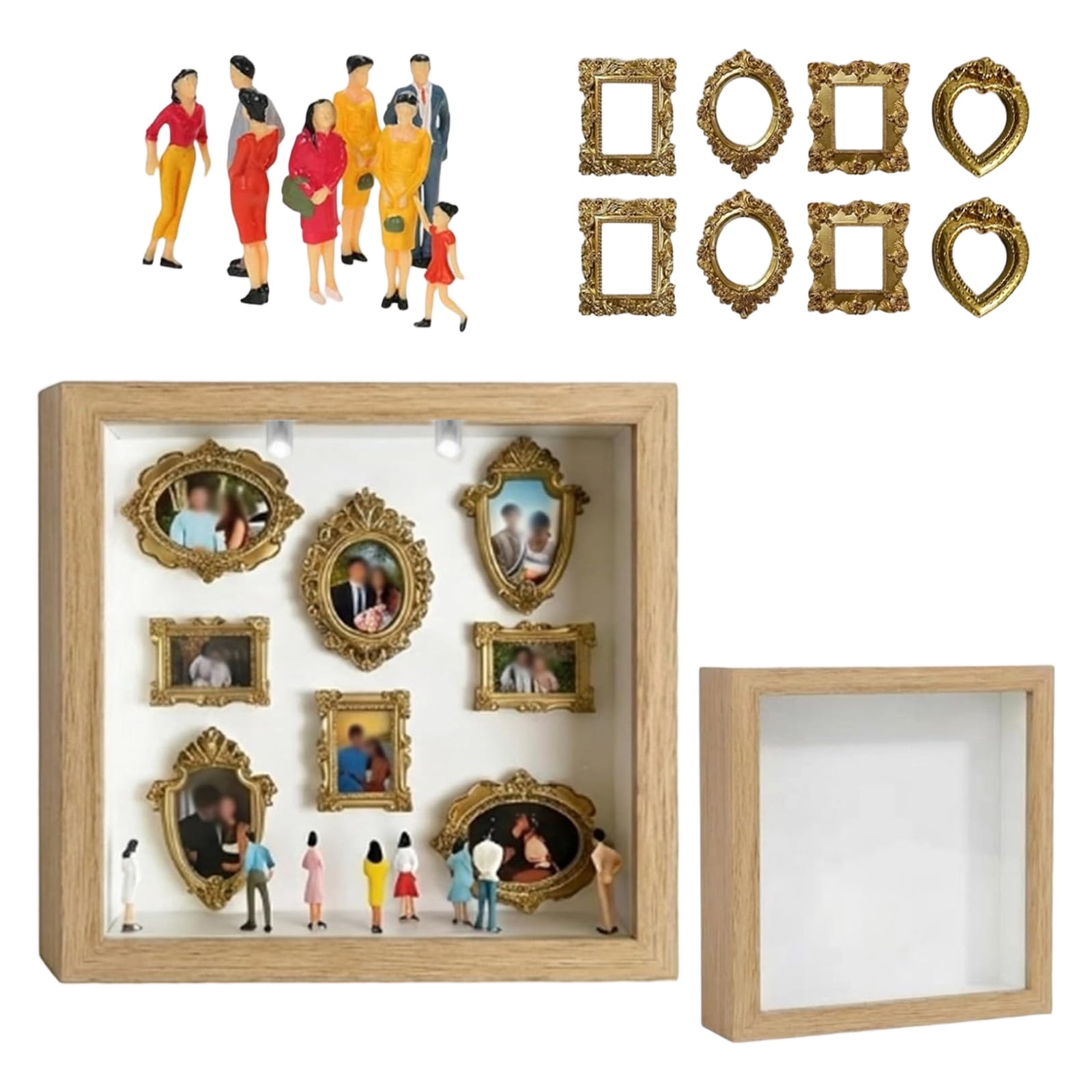 Family Memory Display Craft Set for Tiny Museums Figurine Box Creative ...