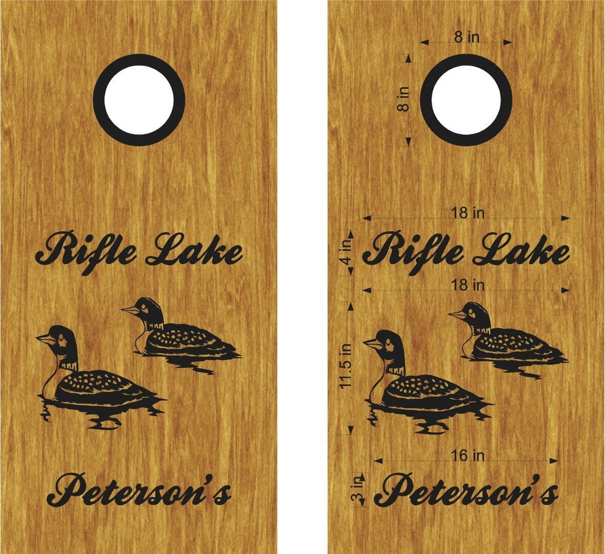 Family Name Loons Lake Cornhole Board Vinyl Decal Sticker - Walmart.com