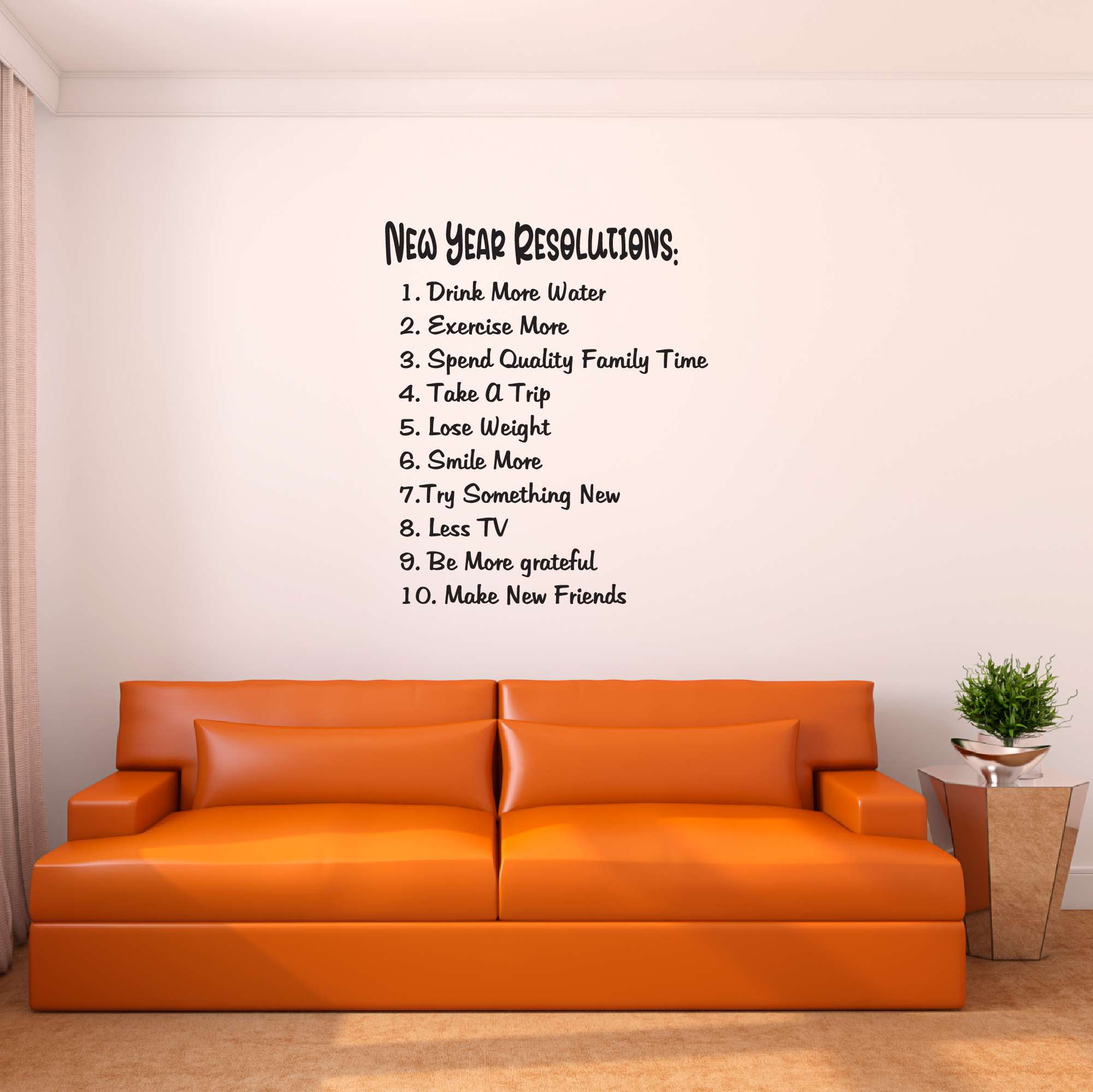 Family New year Resolutions Inspirational Quotes & Sayings Wall Decal ...