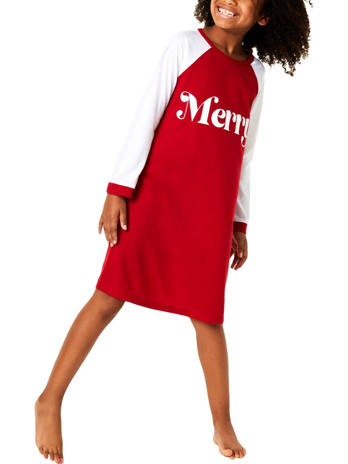 Family PJs Christmas Kids Nightshirt Red XS - Walmart.com
