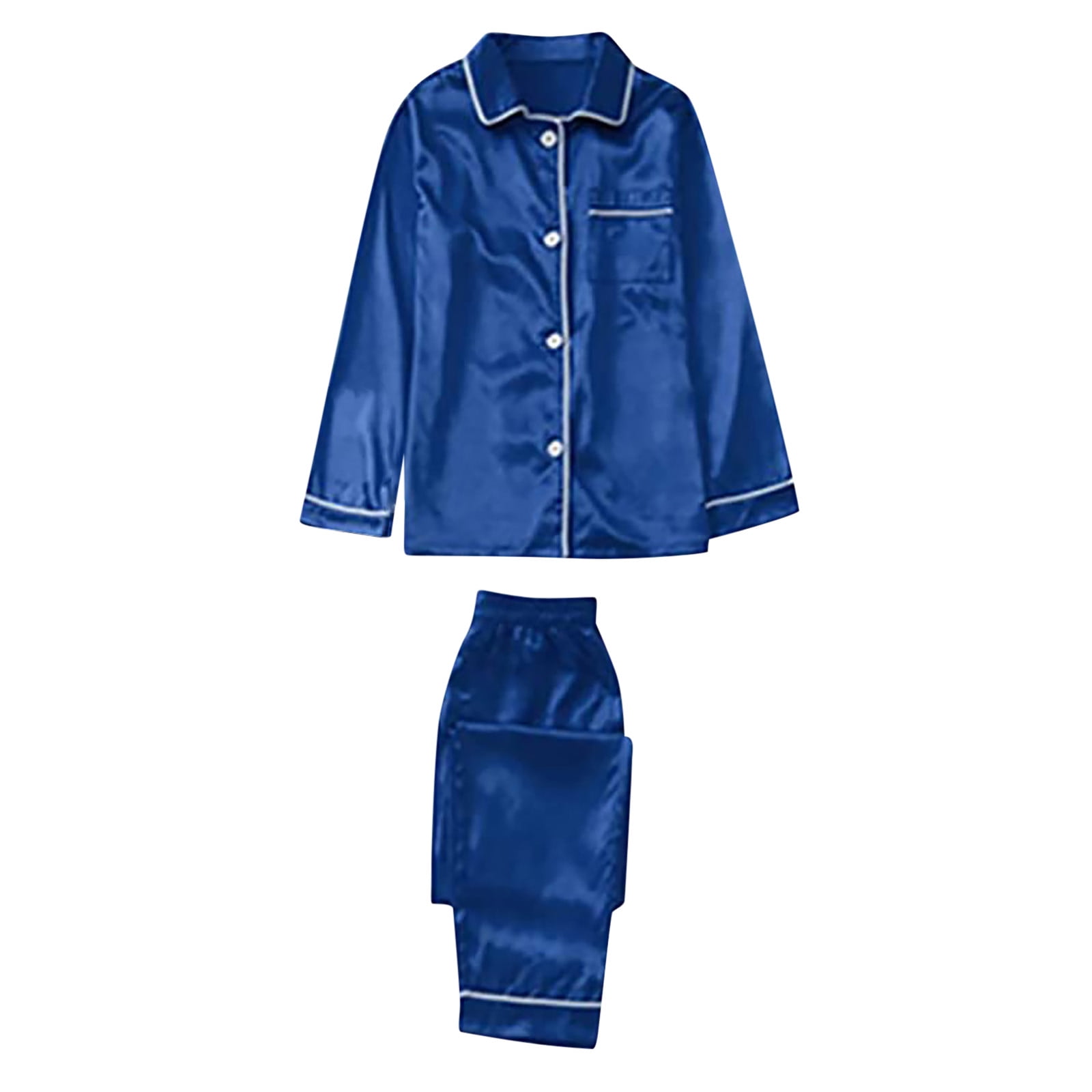 Family Pajama Button Down Silk Satin Sleepwear for Whole Family Holiday ...