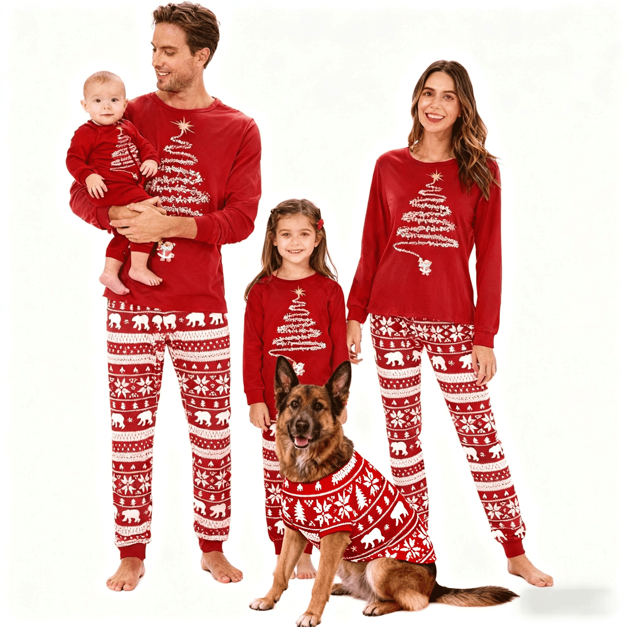 Family Pajamas Matching Sets, Reindeer Graphic Top and Plaid Pants Pjs ...
