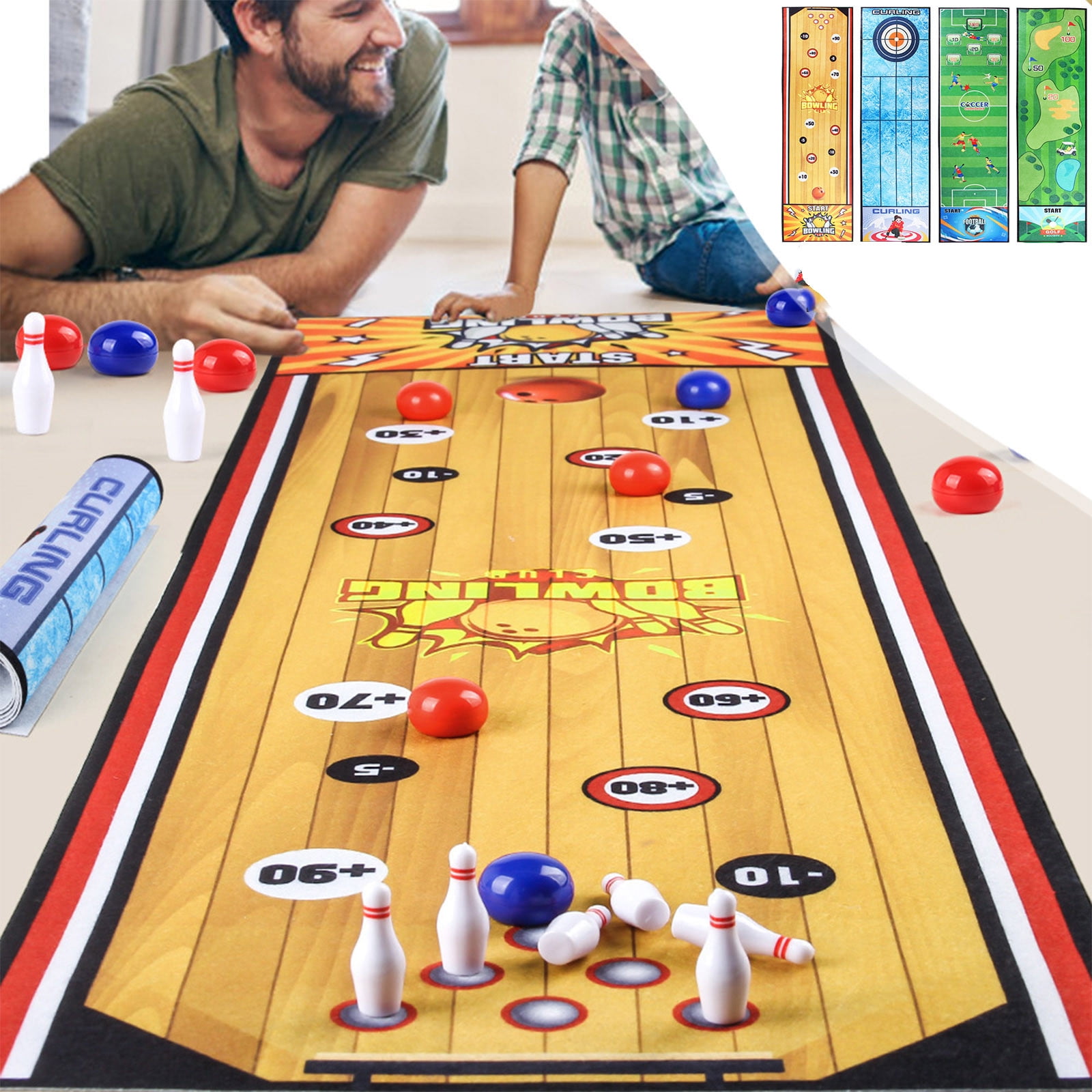 Family Party Tabletop Games Set - Indoor Bowling, Soccer, Basketball ...