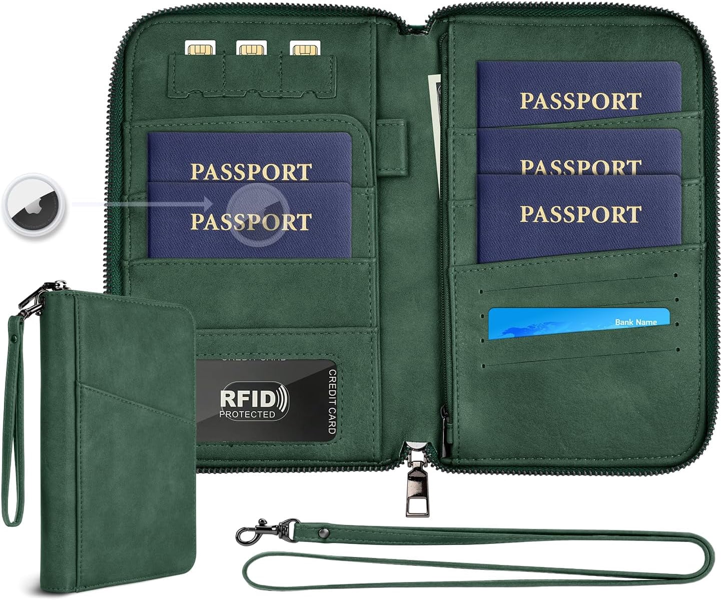 Family Passport Holder Wallet Travel Document Organizer for Women Men ...