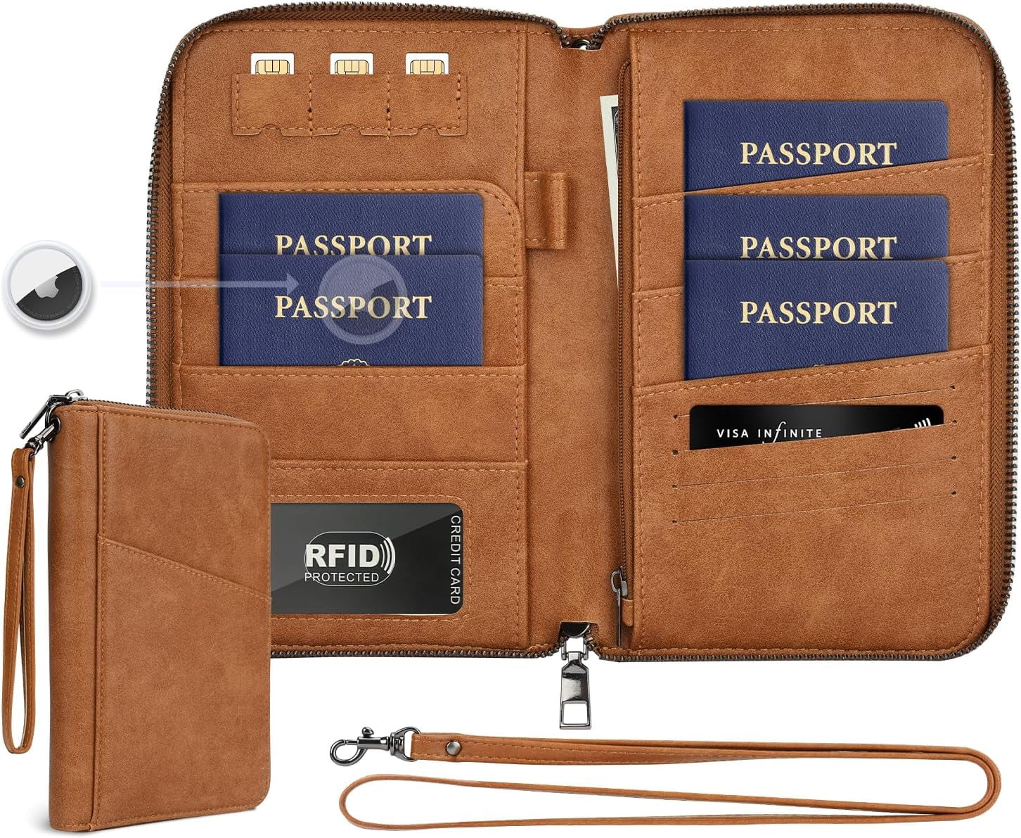 Family Passport Holder Wallet Travel Document Organizer for Women Men ...