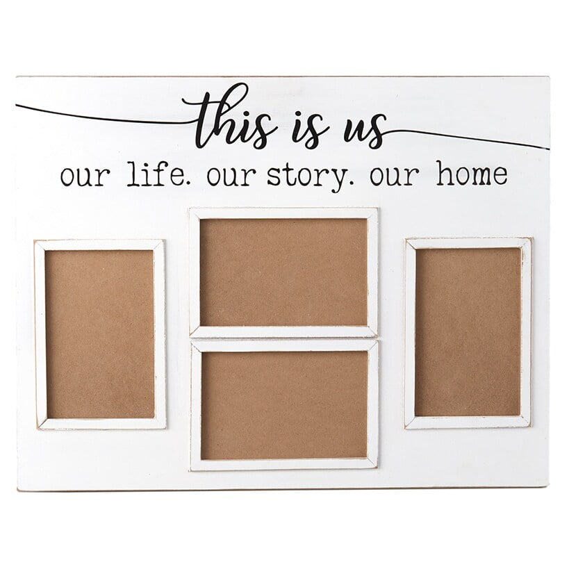 Family Wall Collage Decor - 4 Photo "This is Us" Frame with Sayings ...