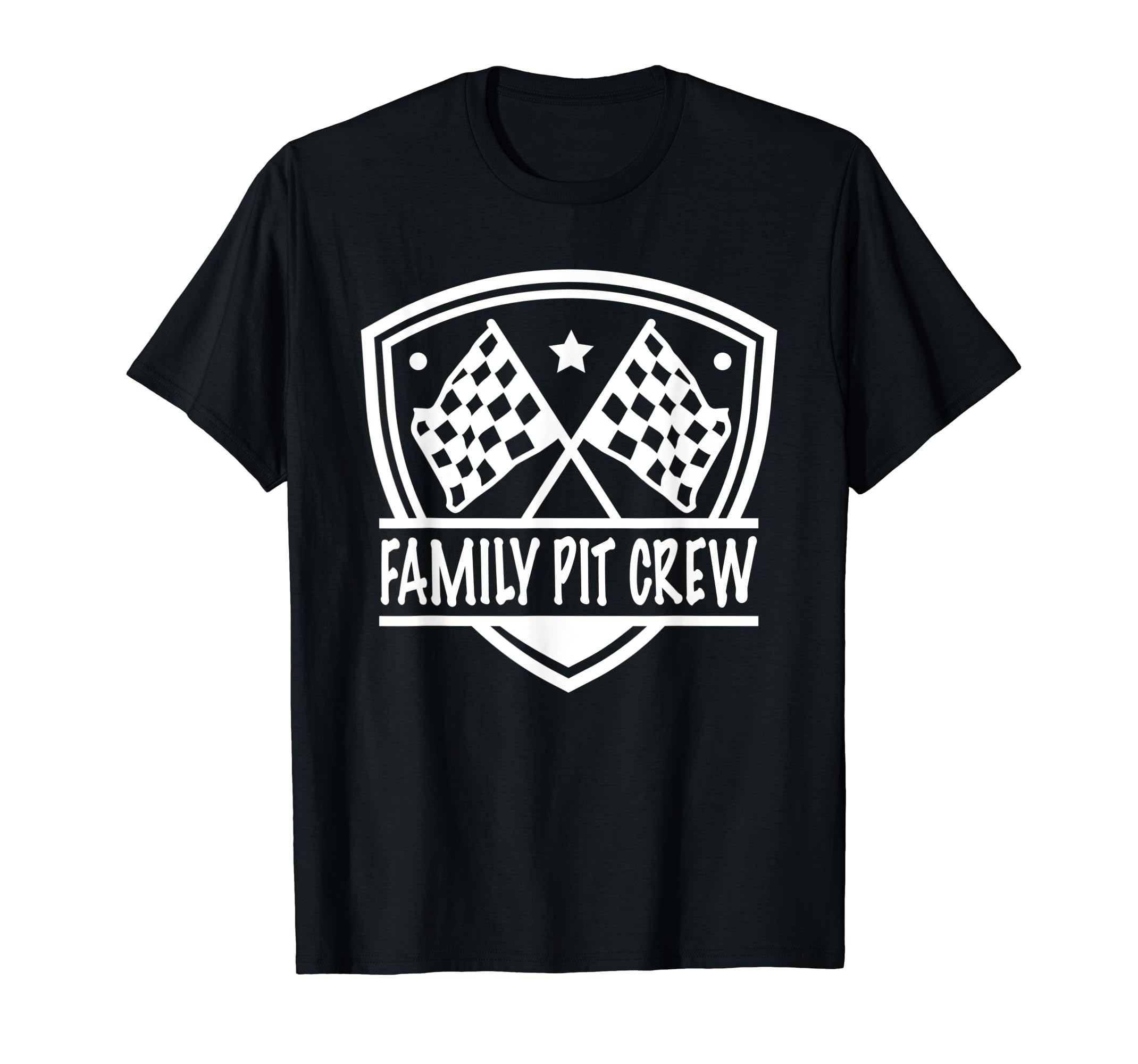 Family Pit Crew Race Track Checkered Flag Car Racing Black T-Shirt ...