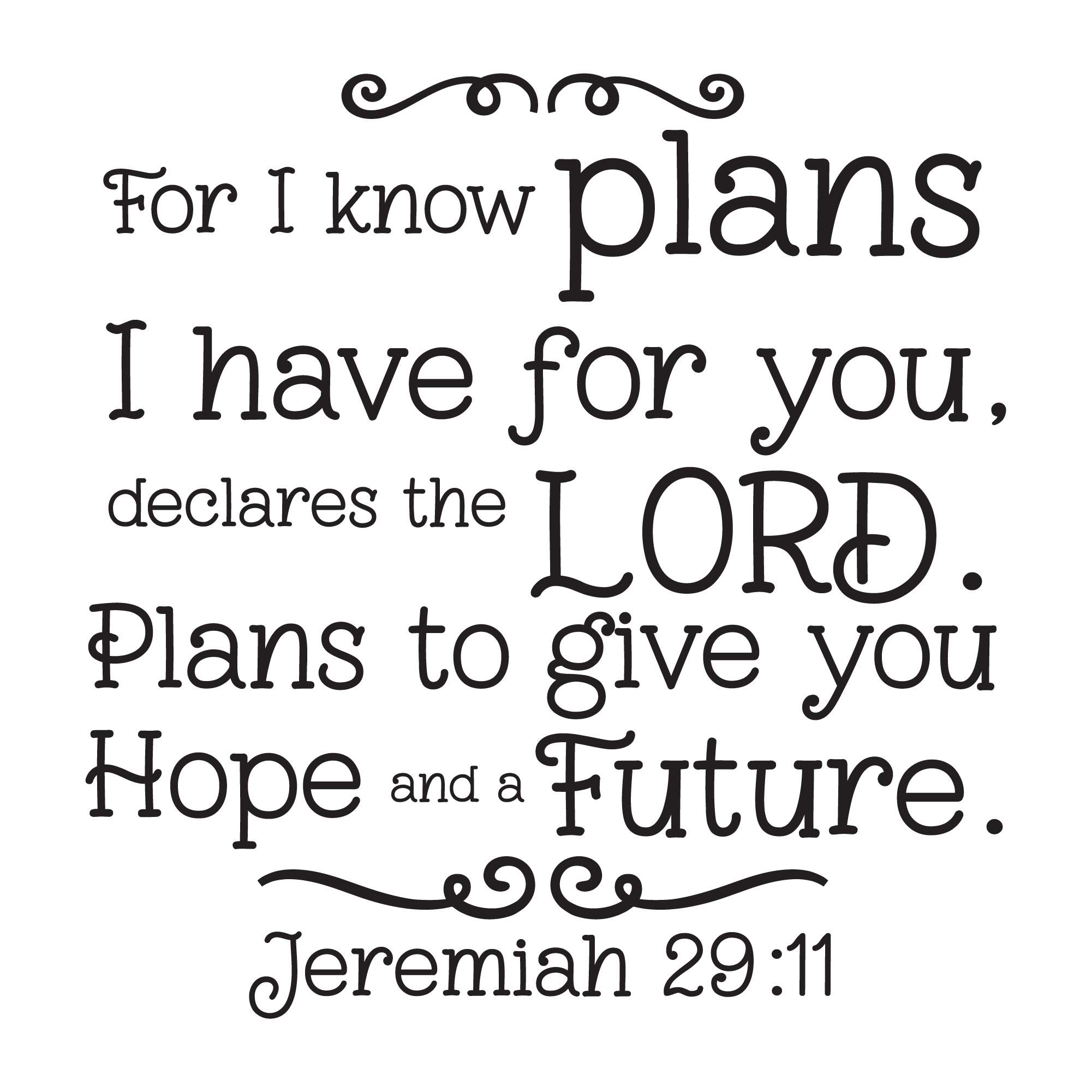 Family Plans I Have For You Motivational Quote Wall Decal Decoration ...