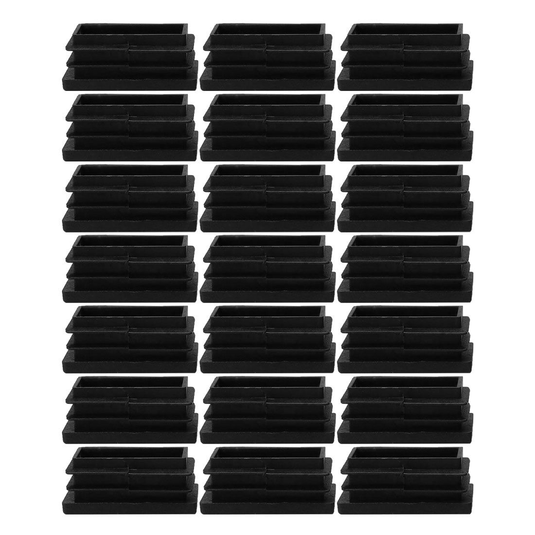 Family Plastic Rectangle Chair Foot Cover Tube Insert Black 30mm x 20mm ...