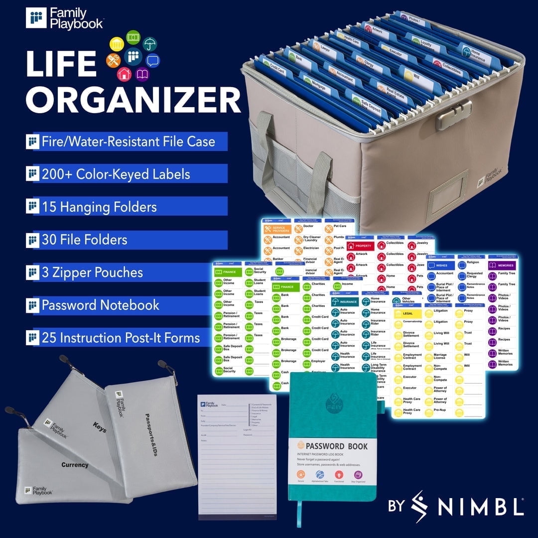 NIMBL Family Playbook Life Organizer, Water-Resistant Case, Folders ...