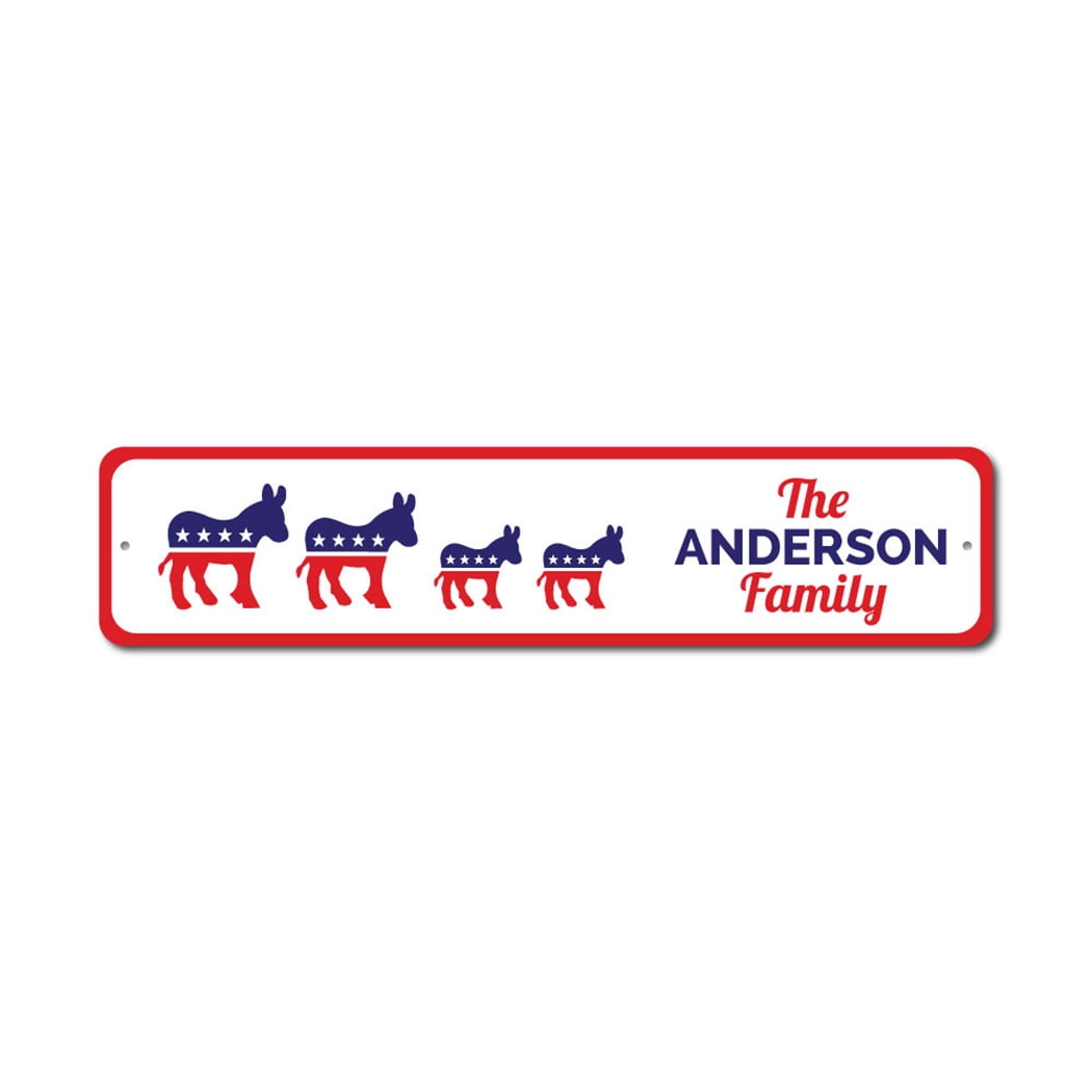 Family Politics Sign, Democratic Donkey Sign, Political Party Decor ...