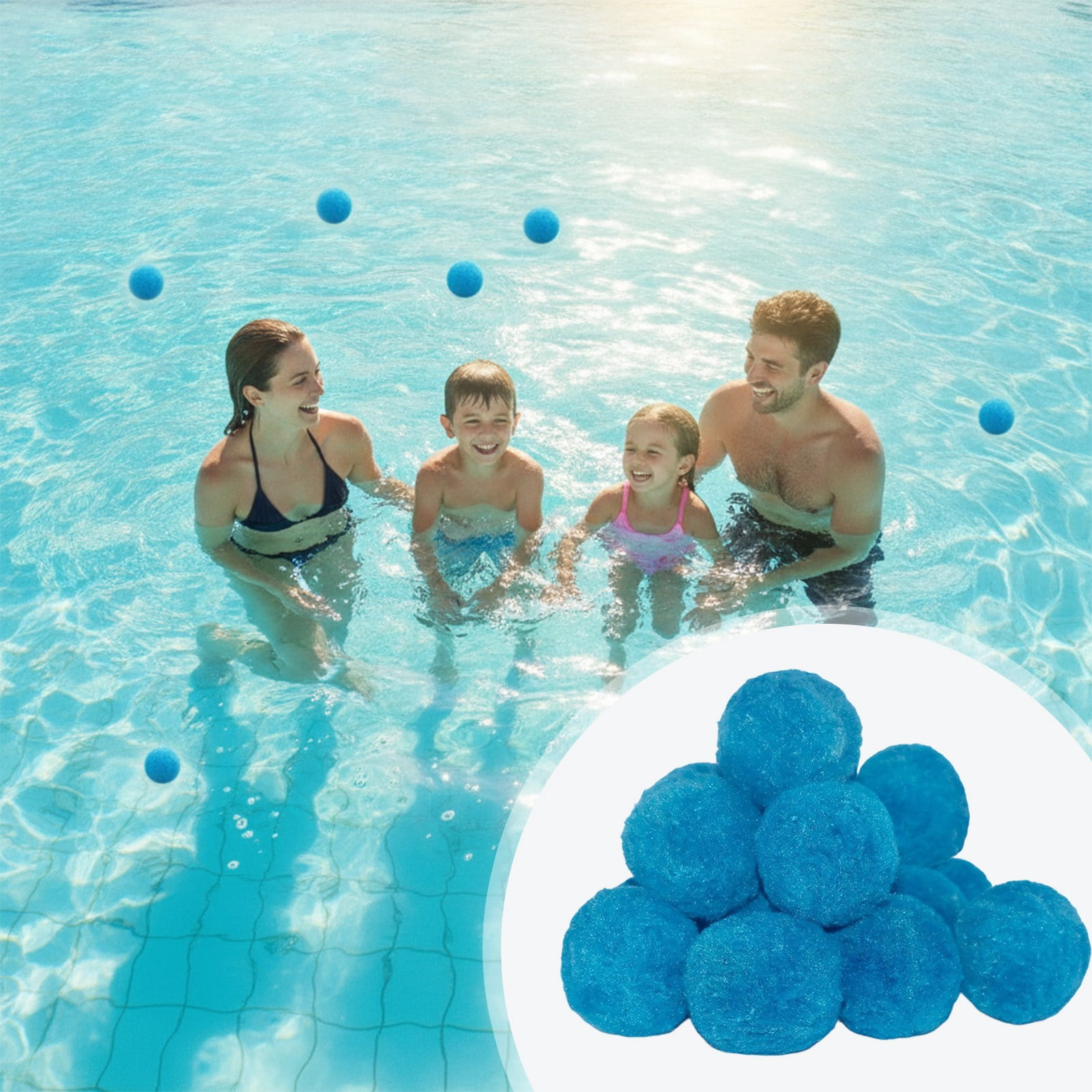Family Pool Care SomWiBe Pool Filter Balls Reusable Polyester Filter ...