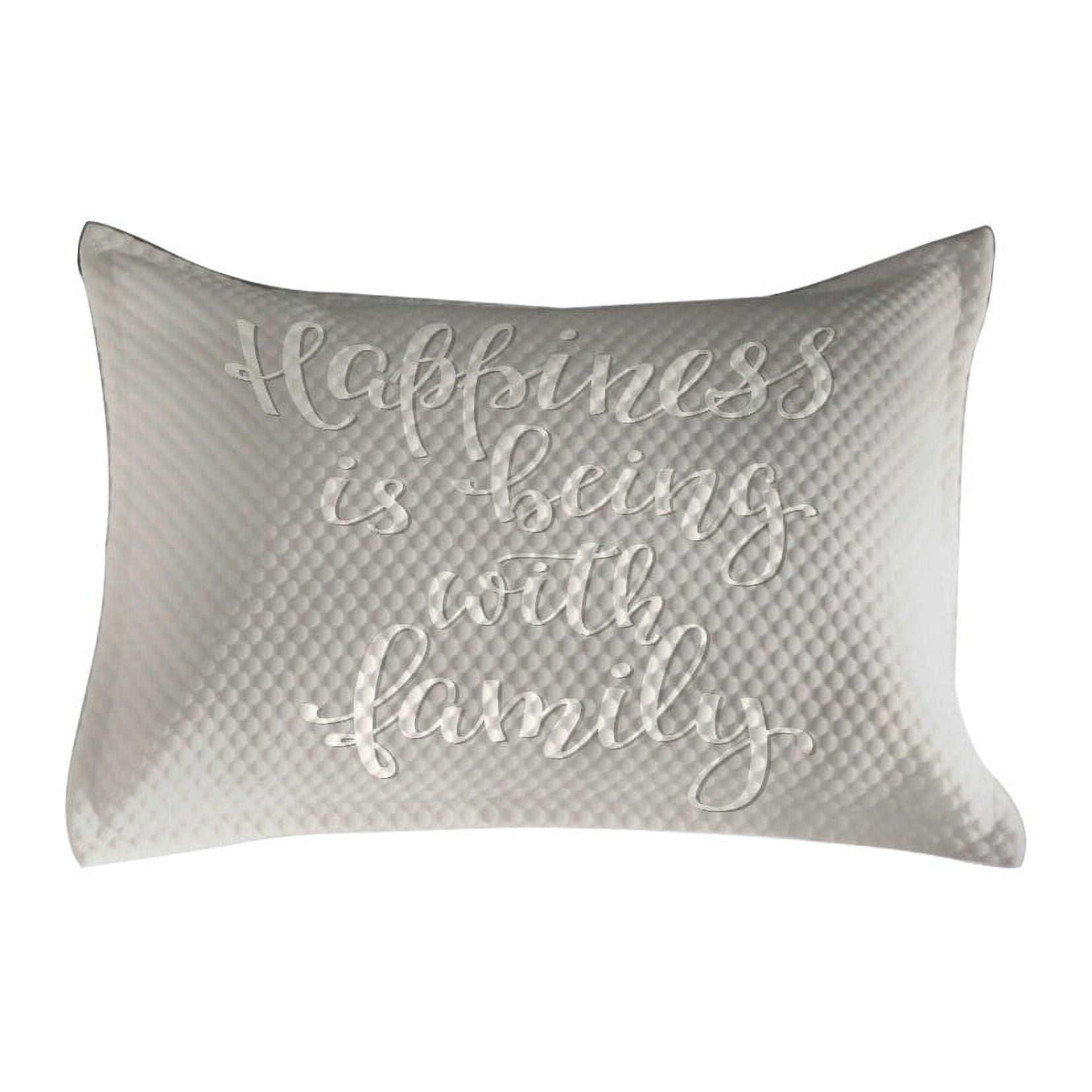 Family Quilted Pillowcover, Positive Family Themed Message Happiness ...