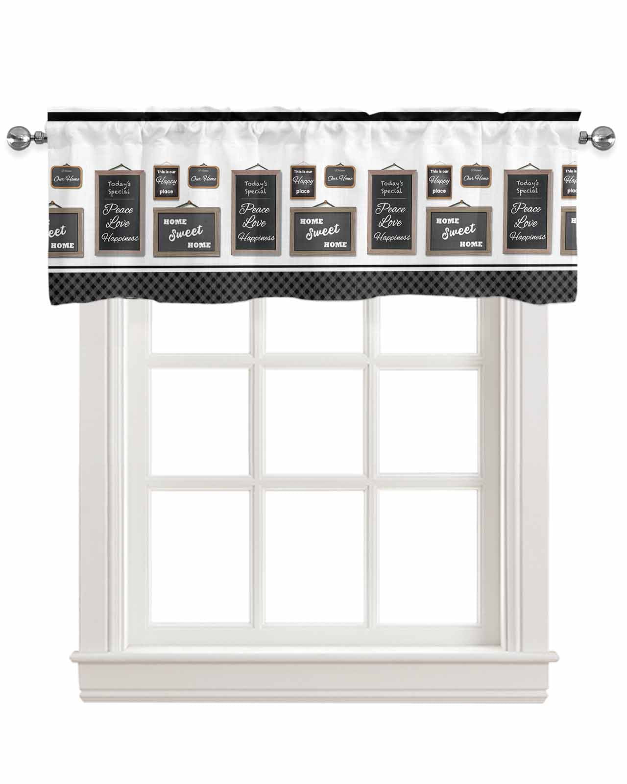 Family Quotations Linen Curtain Valance for Bedroom/Bathroom/Kitchen ...
