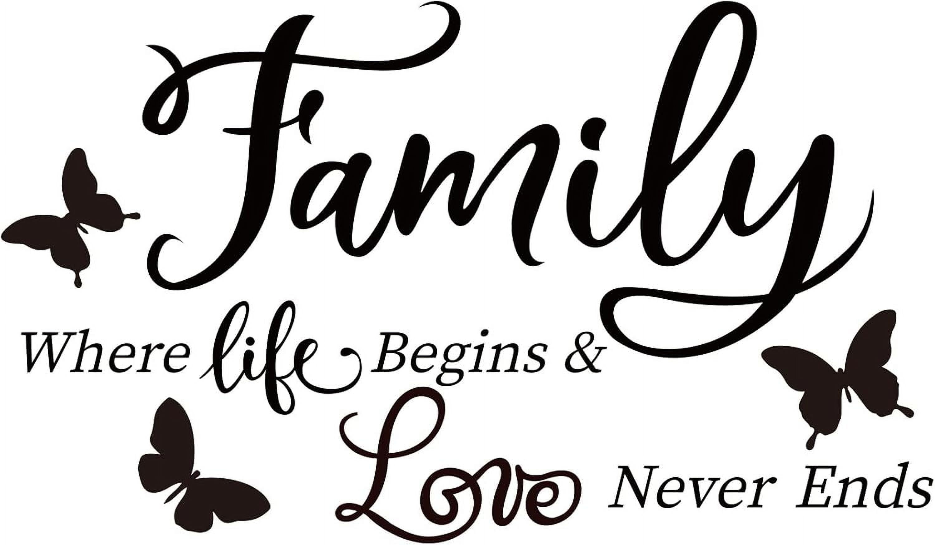 Family Quotes Wall Sticker "Family Where Life Begins and Love Never ...
