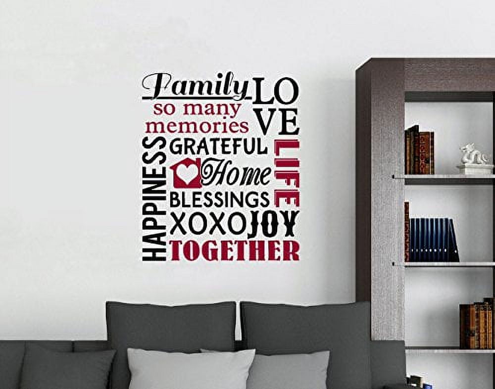 Family Quotes Wording as Subway Art Vinyl Sticker Lettering Wall Decal ...