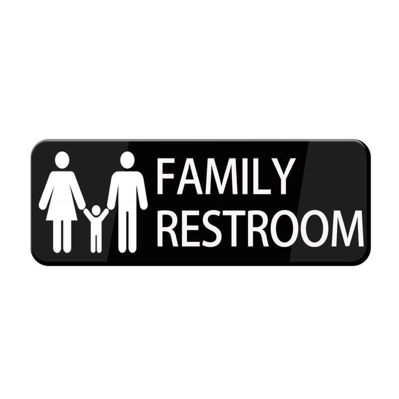 Family Restroom Sign Stickers, 10X3 Inch Acrylic Plaque With Strong ...