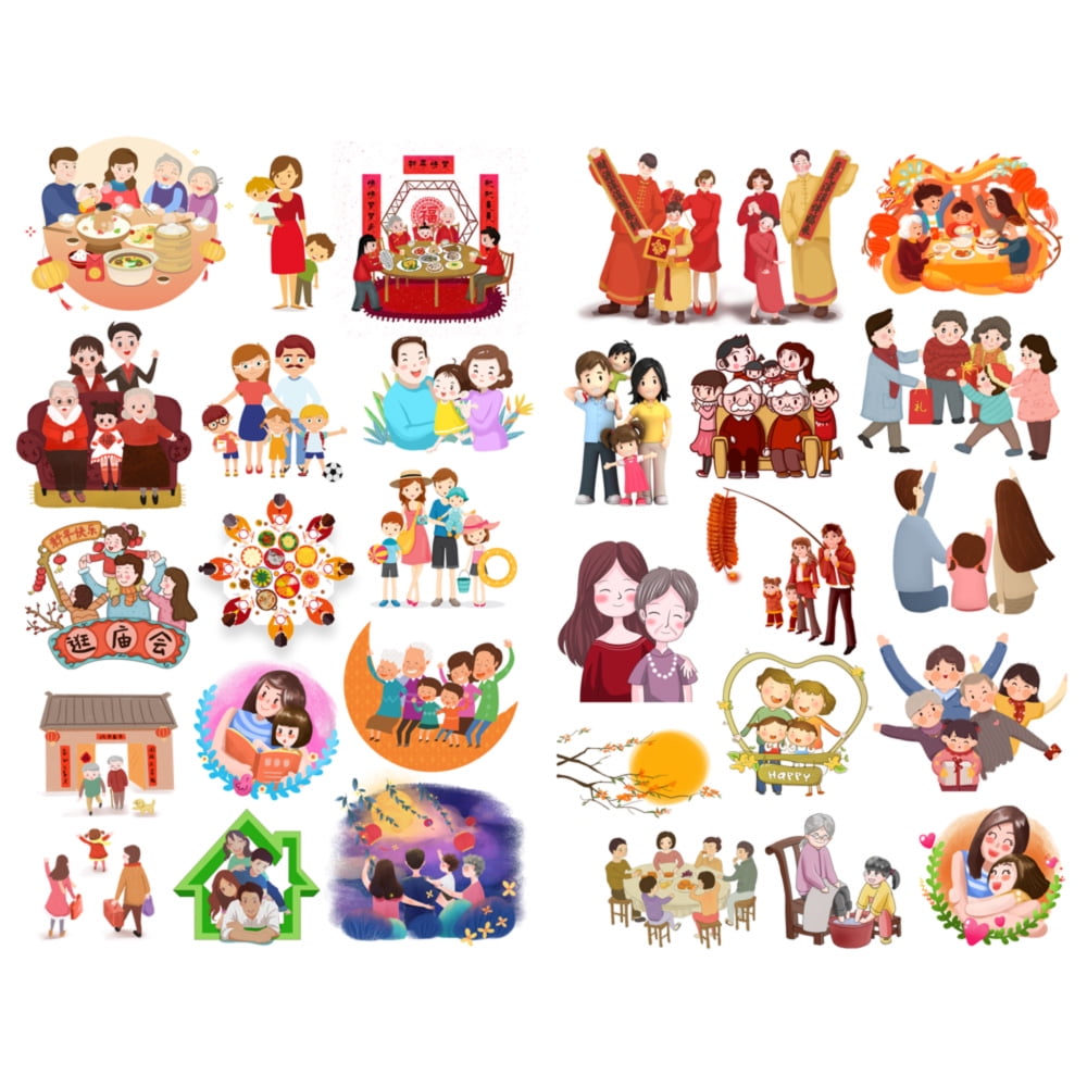 Family Reunion Aesthetic Sticker Pre-cut Cute Diary Travel Paper ...